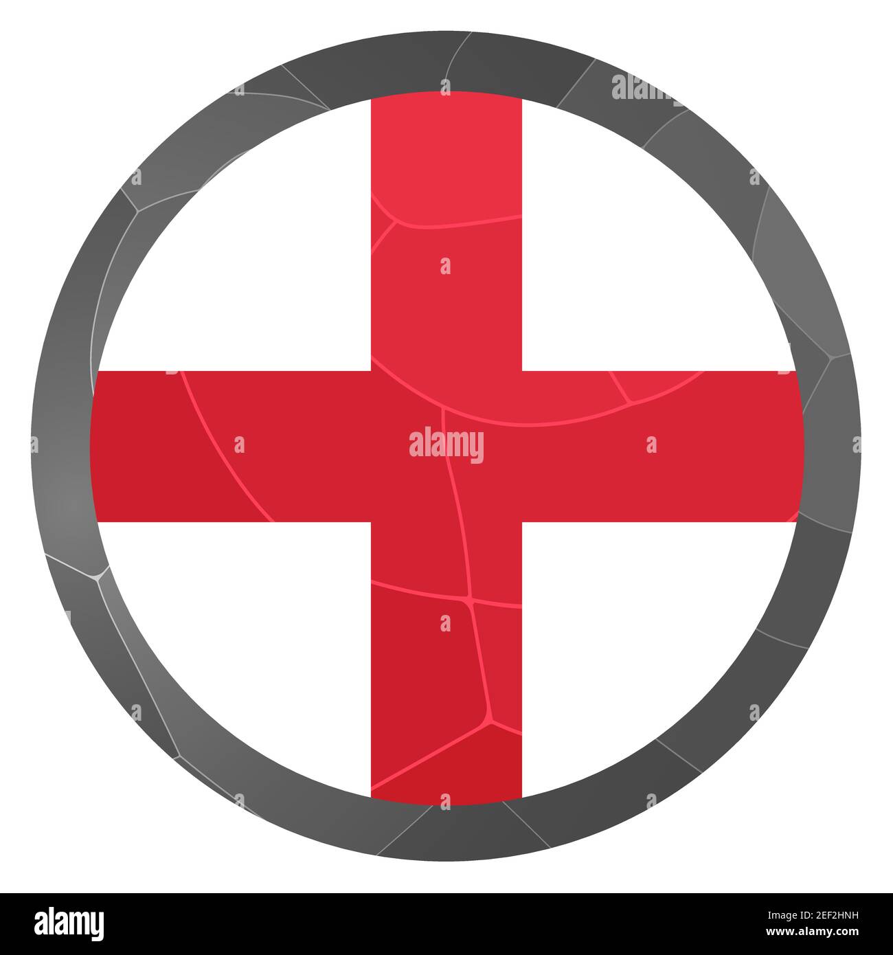 Glass light ball with flag of England. Round sphere, template icon ...