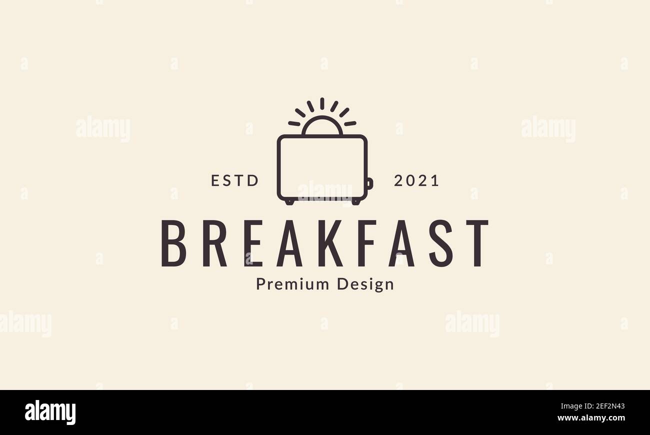 toaster with sunrise line logo design vector icon symbol illustration ...