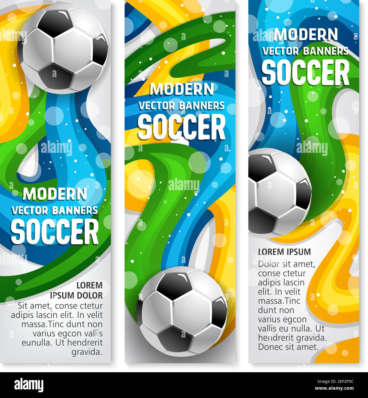 Soccer ball banner for football game sport club template. Football or ...