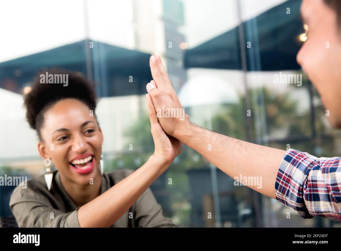 People young laughing cafe hi-res stock photography and images - Alamy