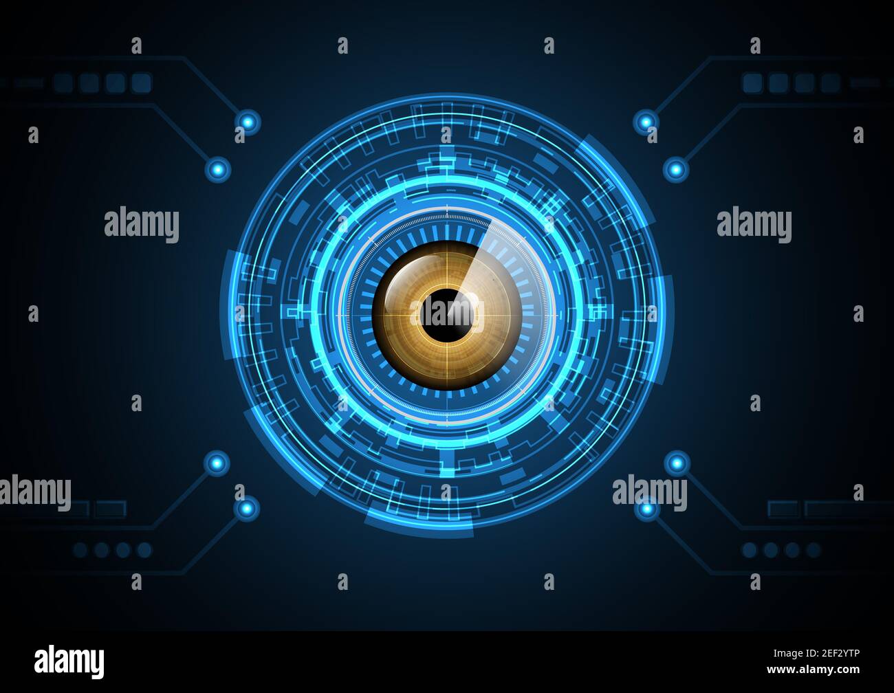 Technology abstract future eye radar security circle background vector ...