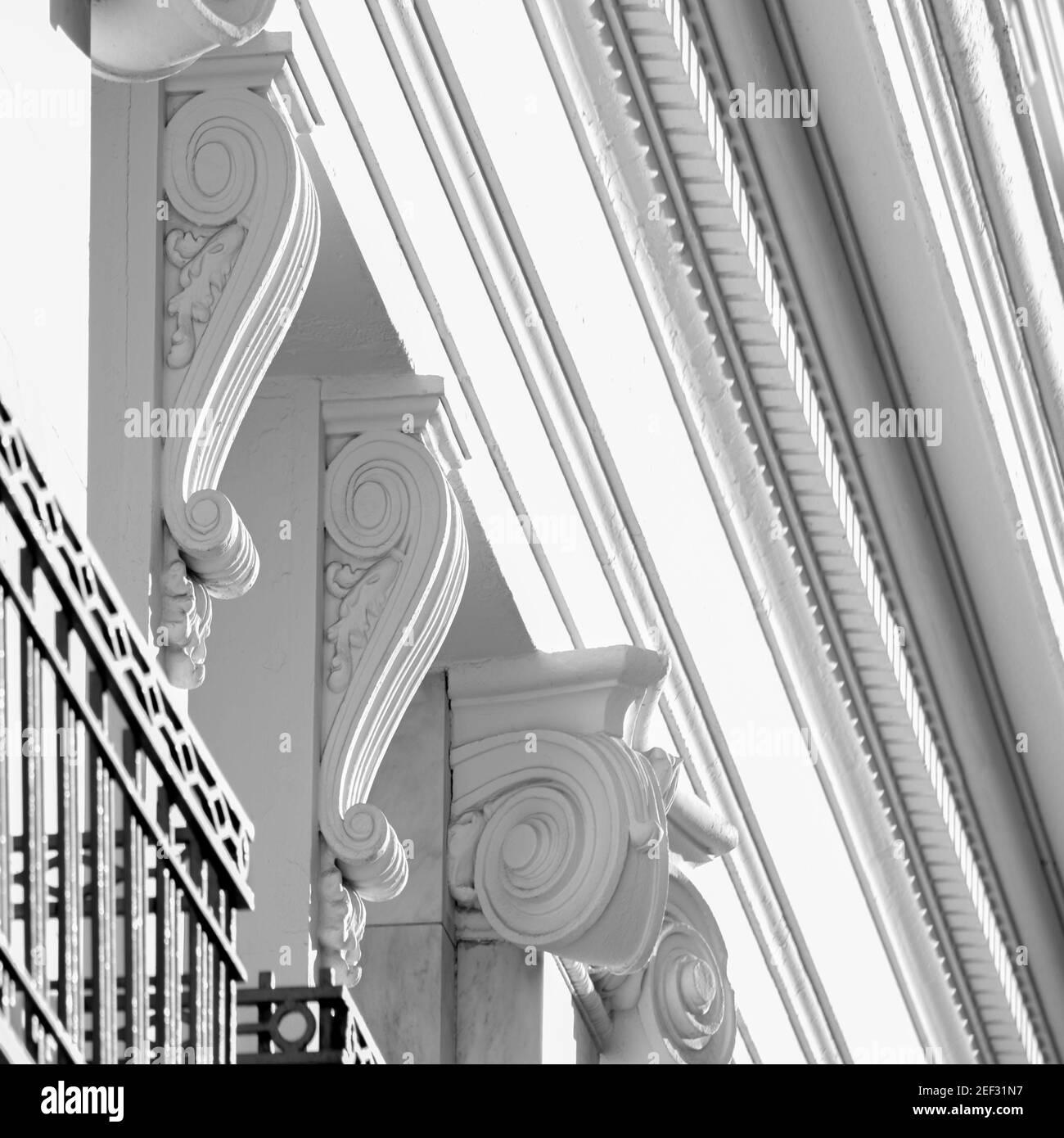 Facade building in downtown Black and White Stock Photos & Images - Alamy