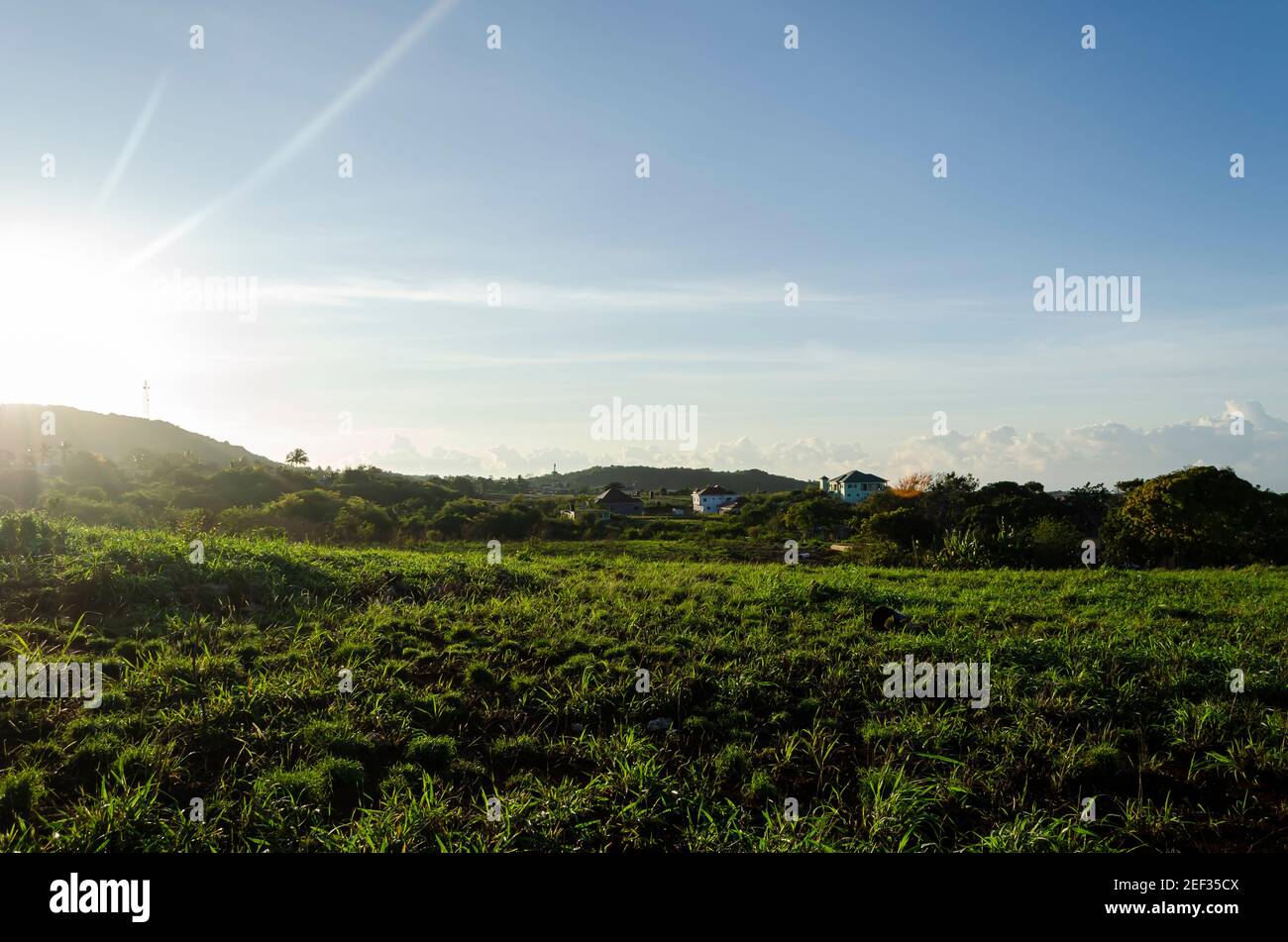 Rays Of Light Of Morning Sunrise Stock Photo - Alamy