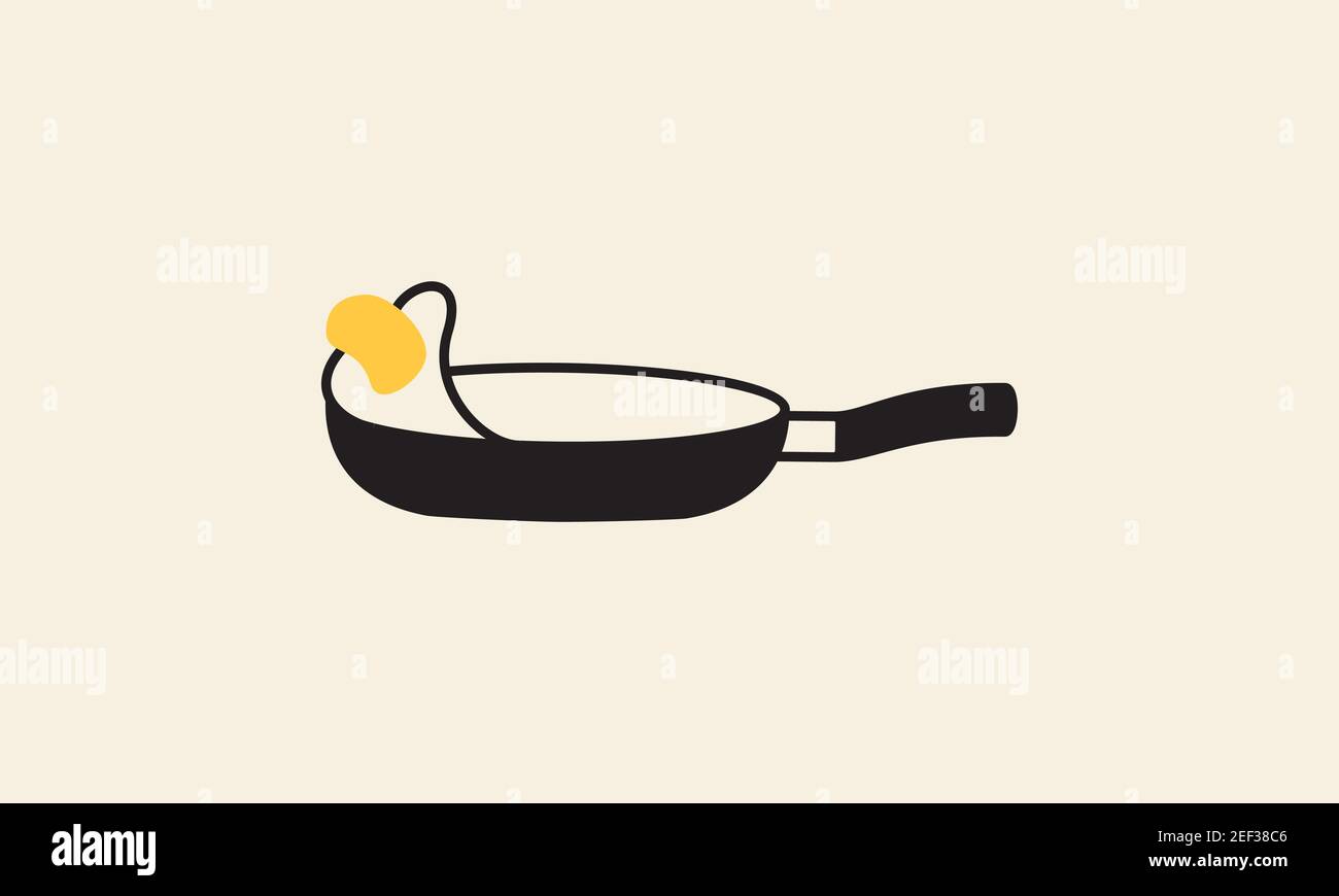 pan line cooking egg logo design vector icon symbol illustration Stock ...