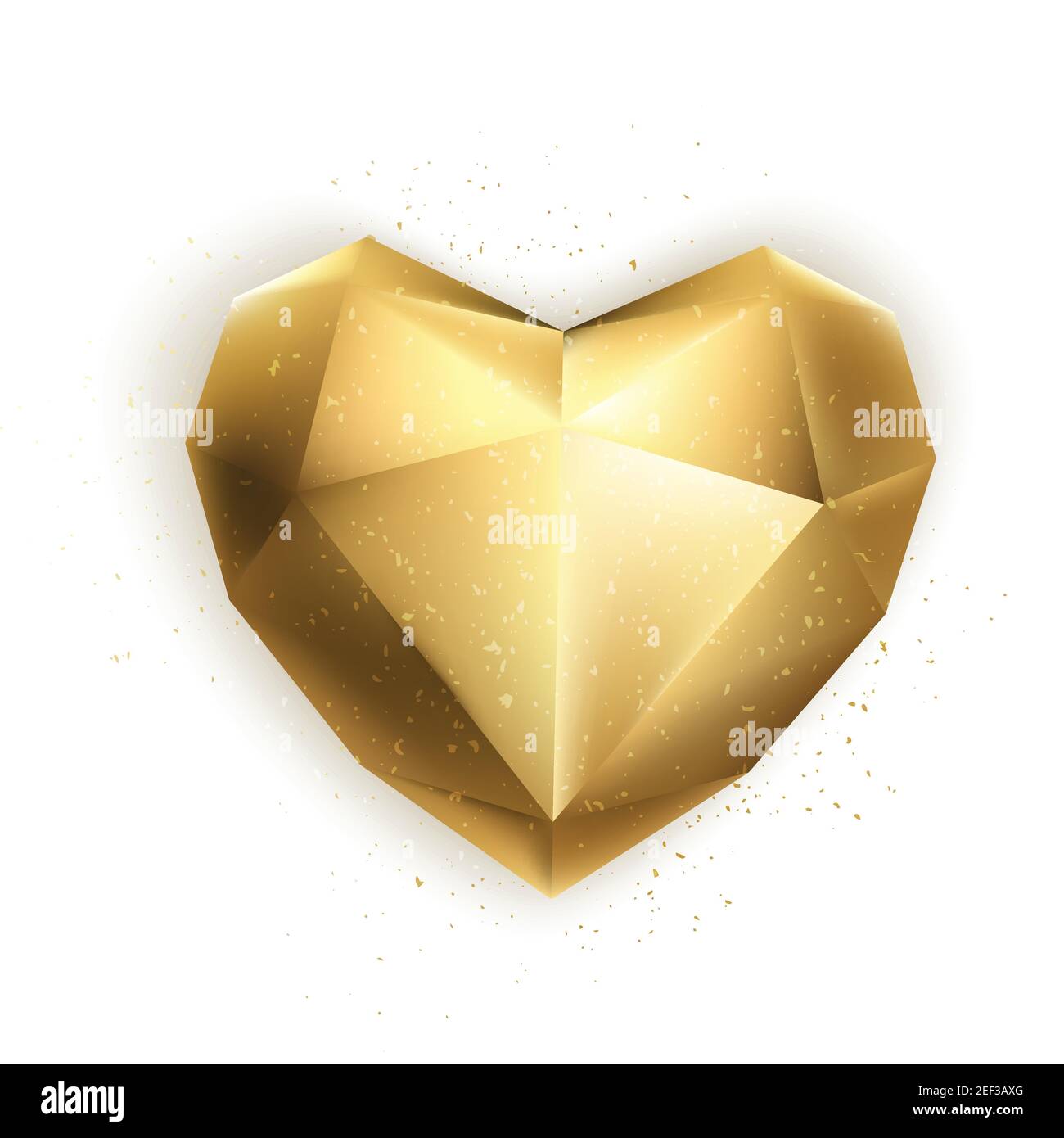Gold vector heart.. 3d design elements for Valentines holidays, wedding ...
