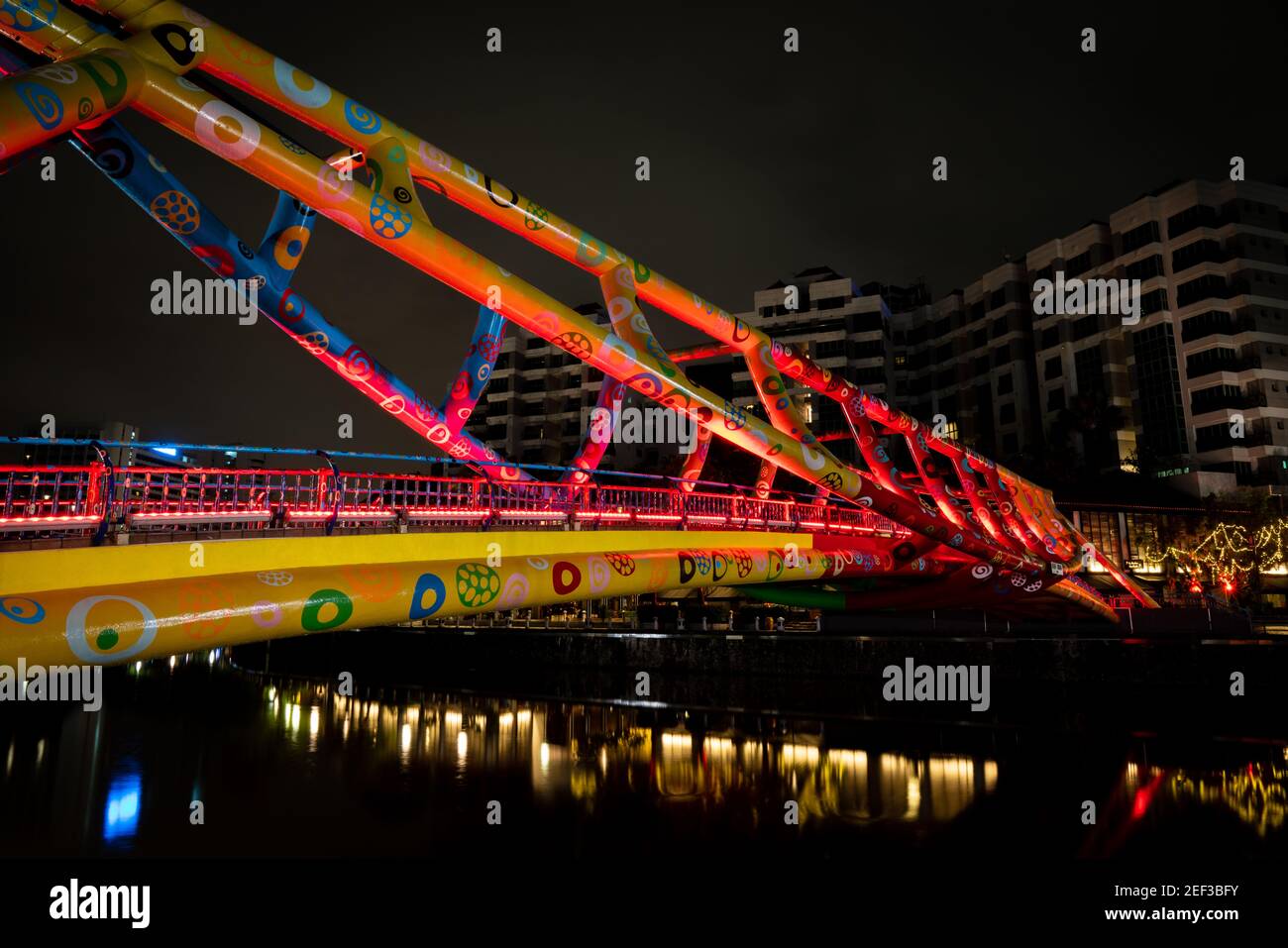 The Alkaff Bridge in Singapore spans the Singapore River at Robertson ...