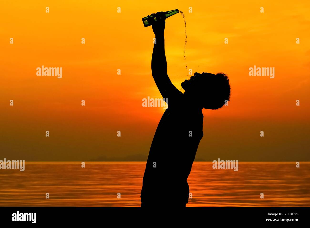 Silhouette man drinking beer hi-res stock photography and images - Alamy