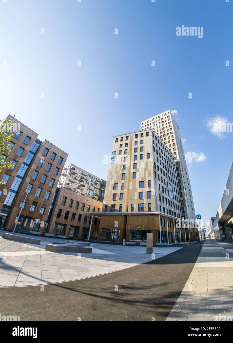 Vienna Austria Aug.16 2020, The HoHo wooden apartment tower at the new ...