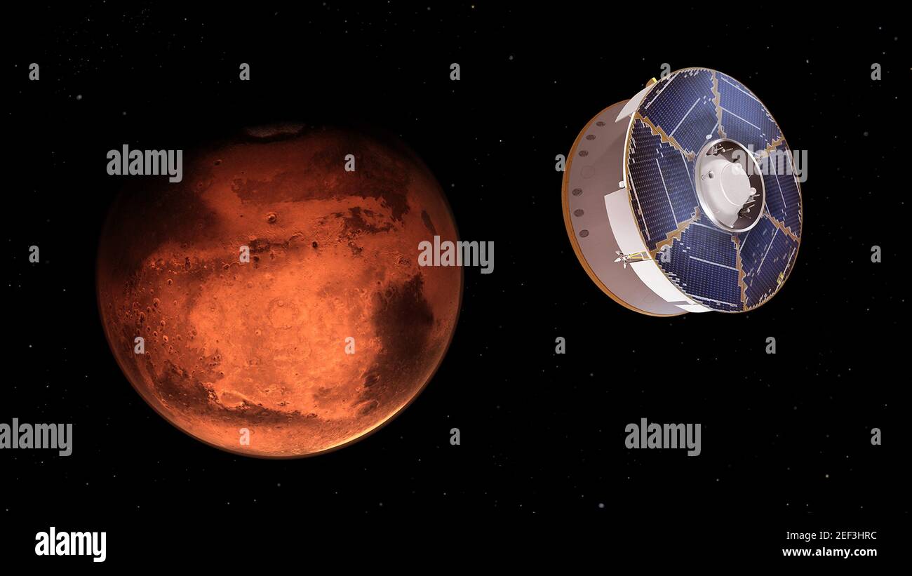 NASA. 16th February, 2021. This illustration shows NASA's Mars 2020 ...