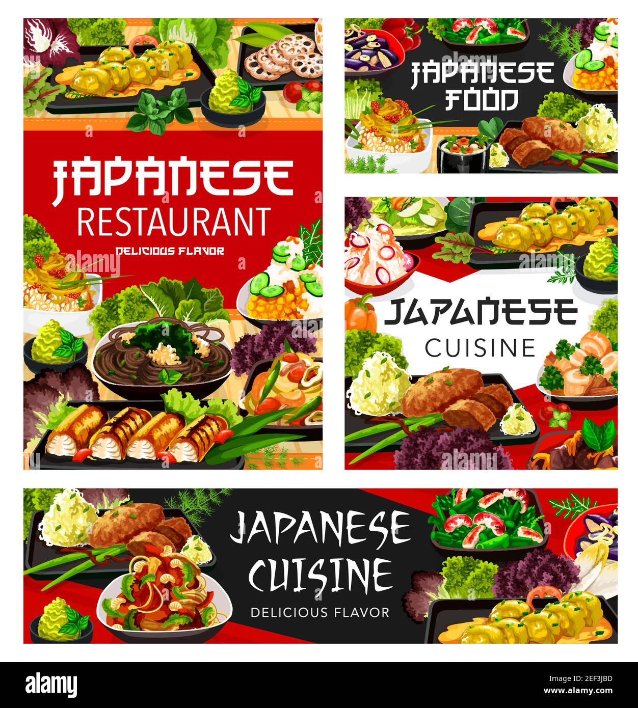Japanese cuisine menu food and restaurant dishes, Japan traditional ...