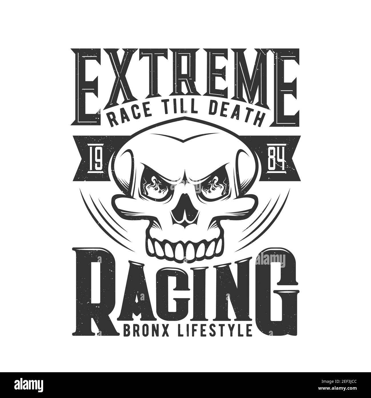 Car races hotrod or hot rod skull, t shirt print, vector wheels sport ...