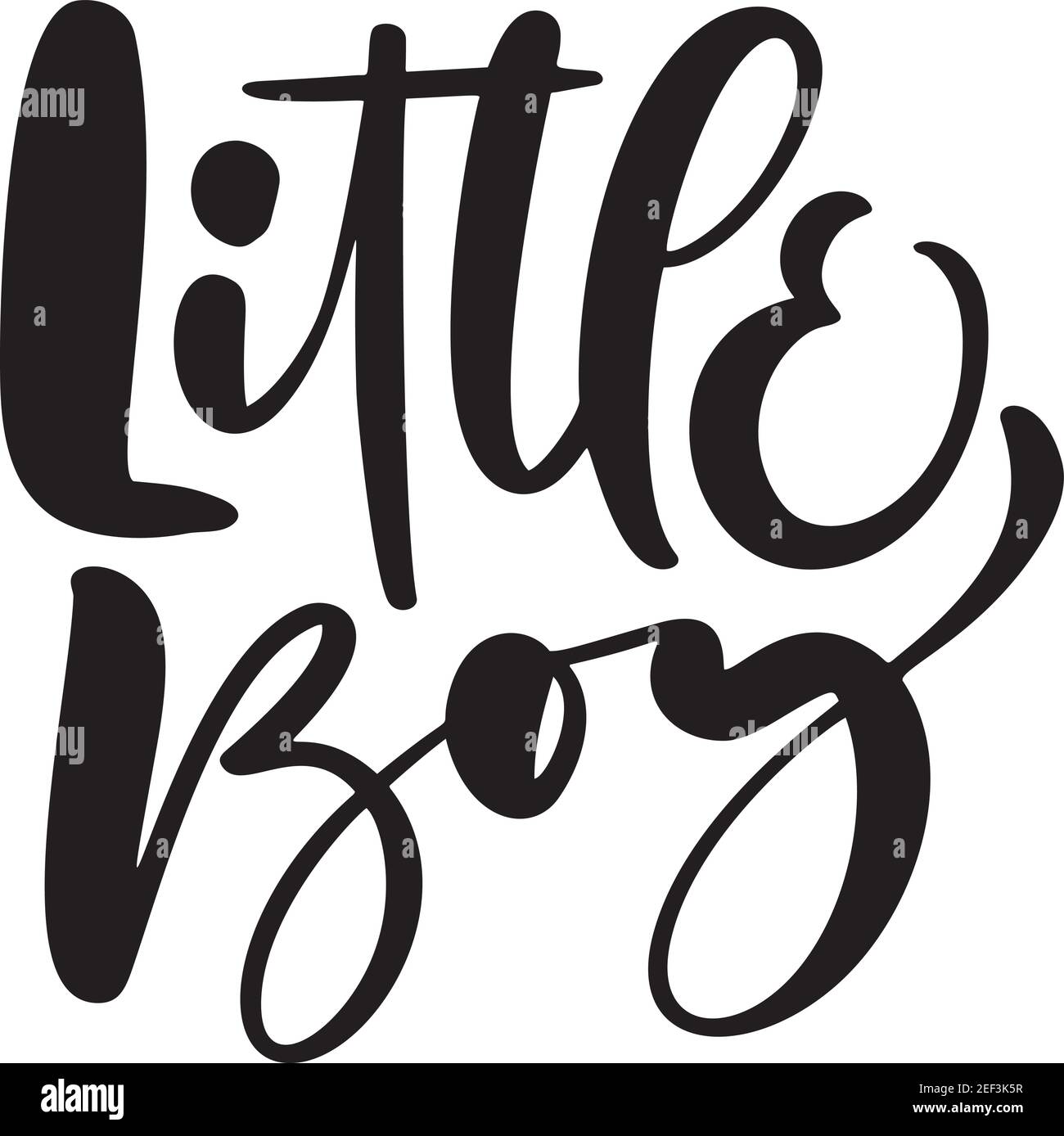 Little boy vector handwritten calligraphy baby lettering text. Children ...