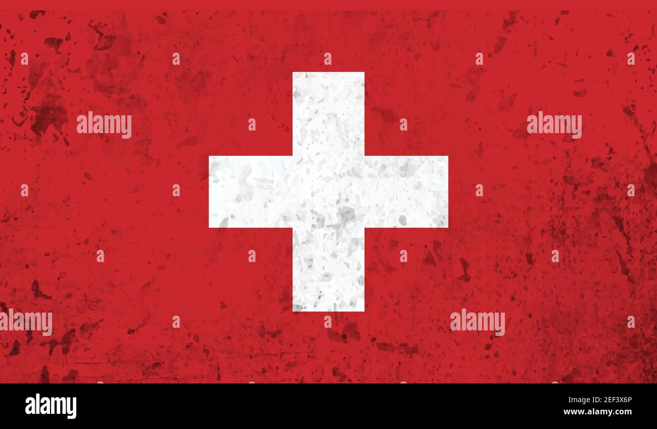 Grunge Vintage Flag of Switzerland. Vector EPS Illustration Stock ...
