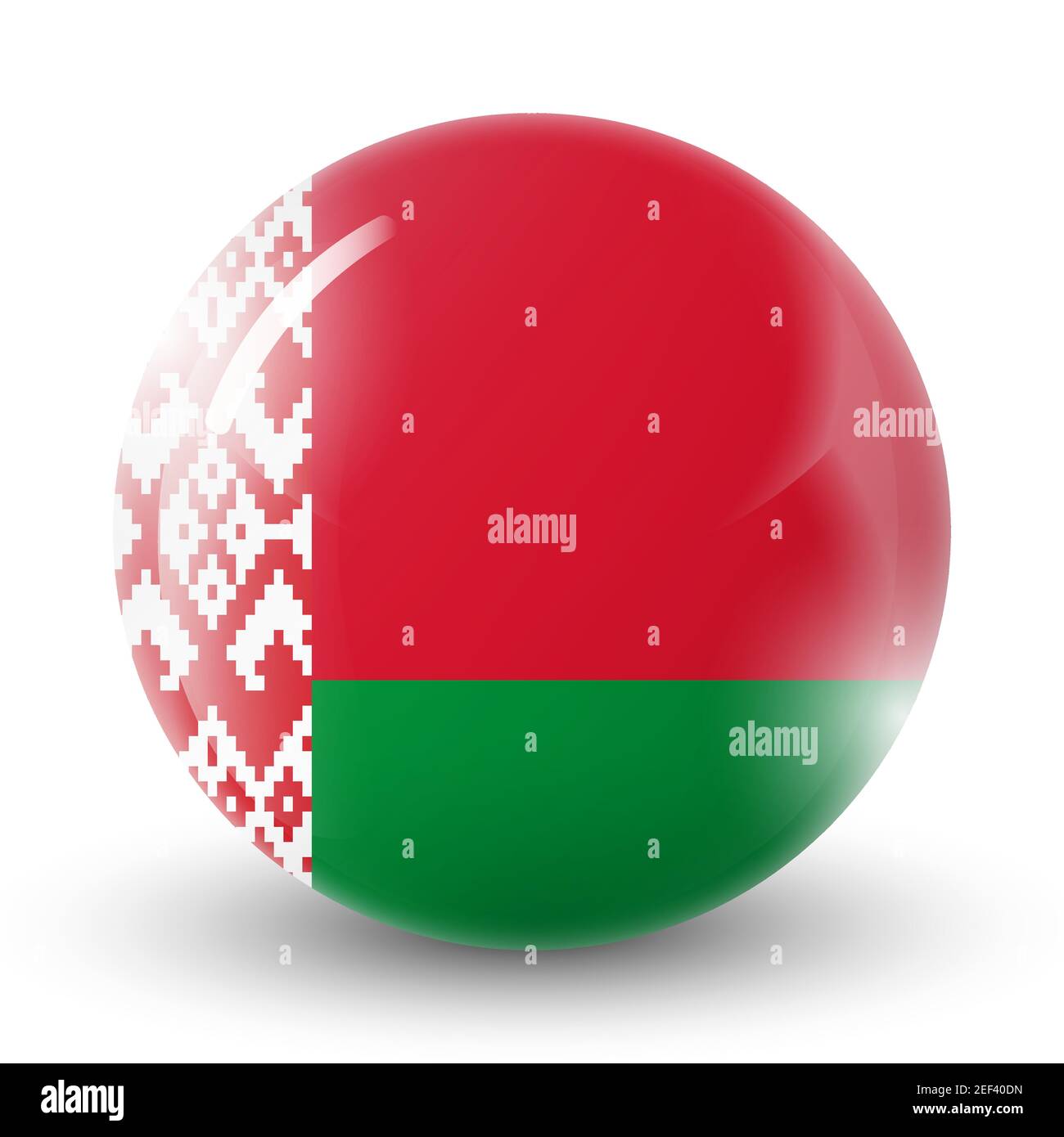 Glass light ball with flag of Belarus. Round sphere, template icon ...