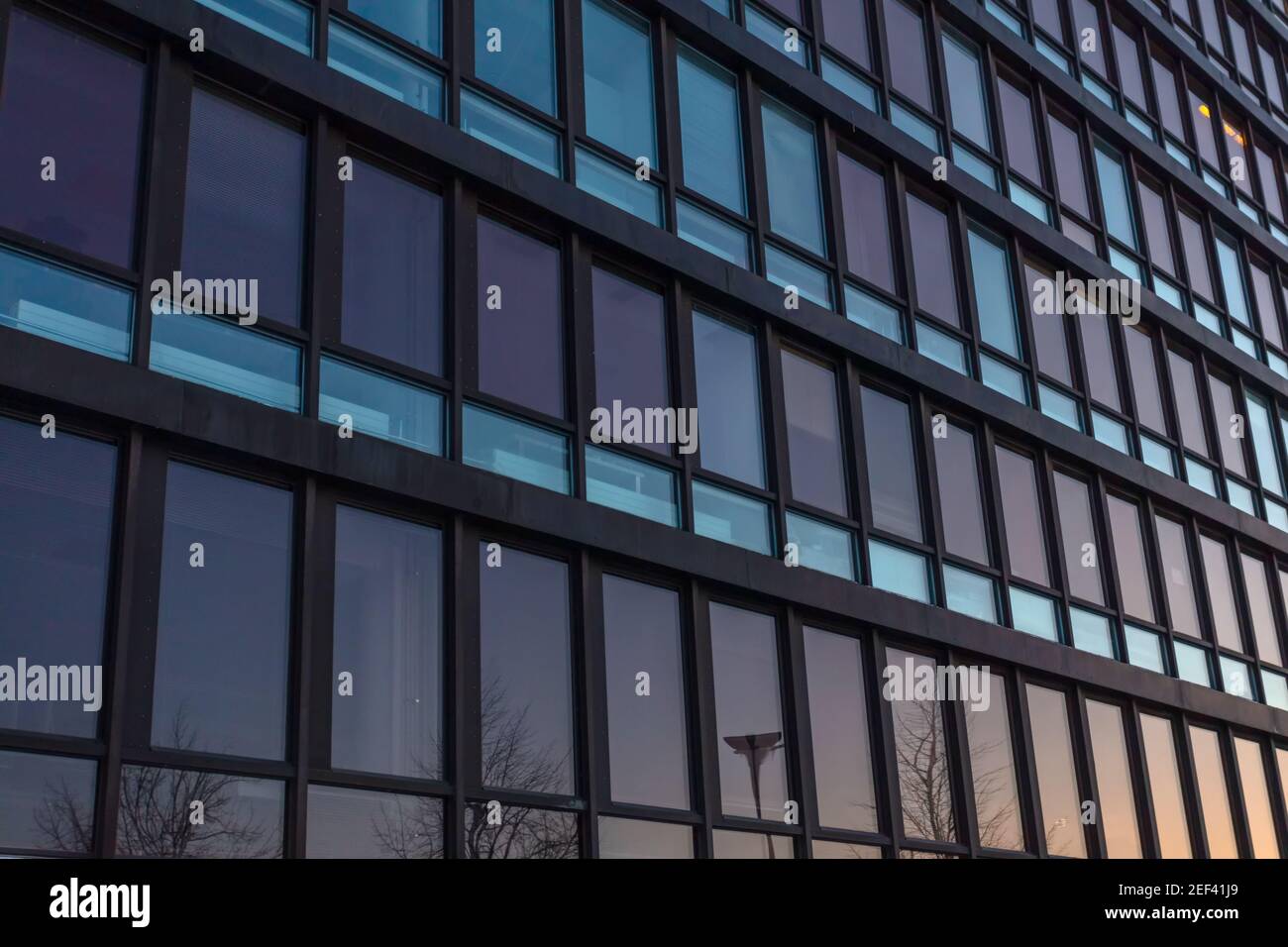 windows in a modern house. Exterior view of Finnish offices in Glass ...