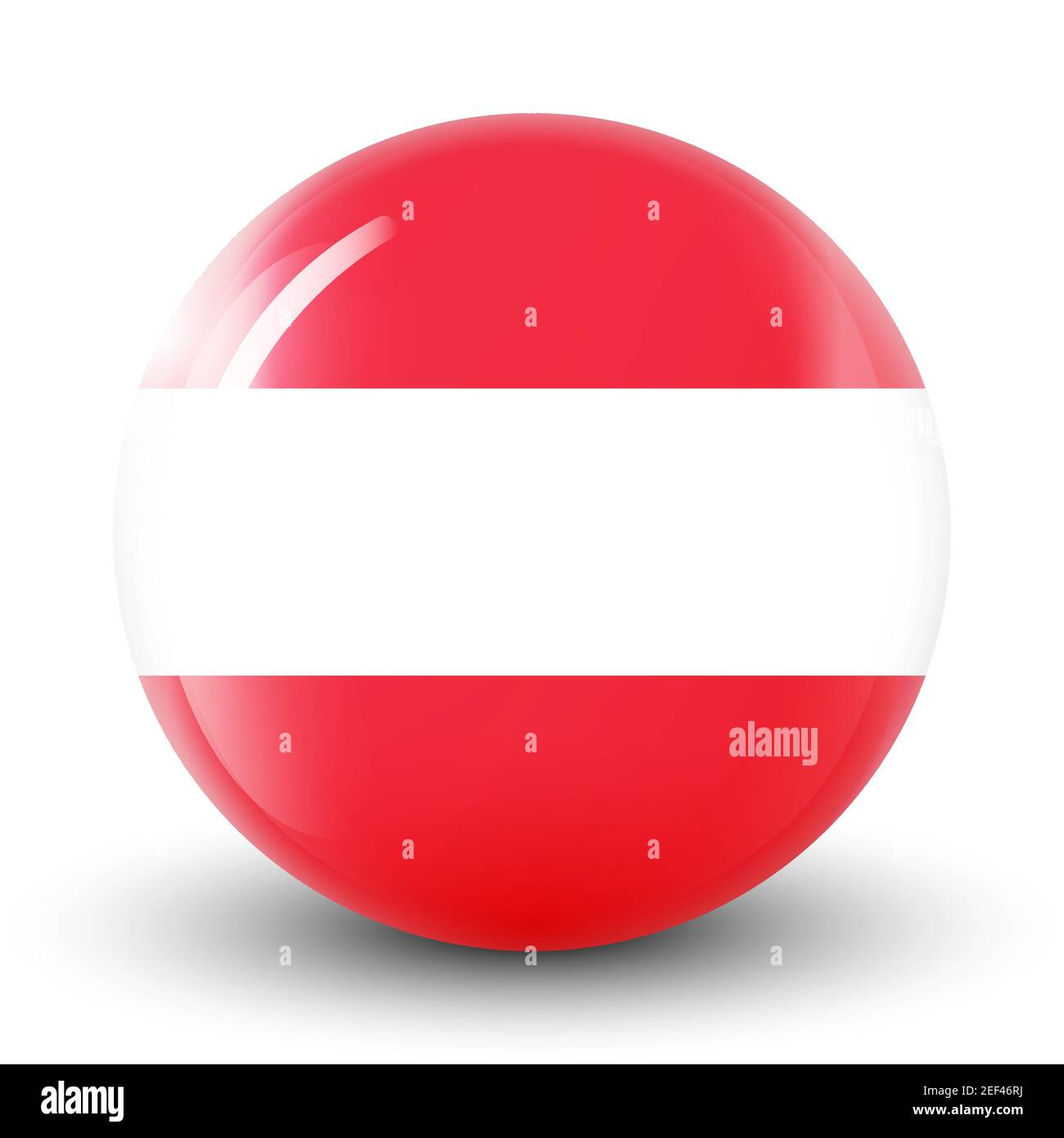 Glass light ball with flag of Austria. Round sphere, template icon ...