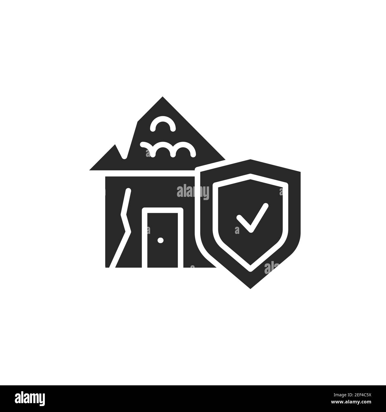 Natural disaster risk insurance color line icon. Isolated vector ...