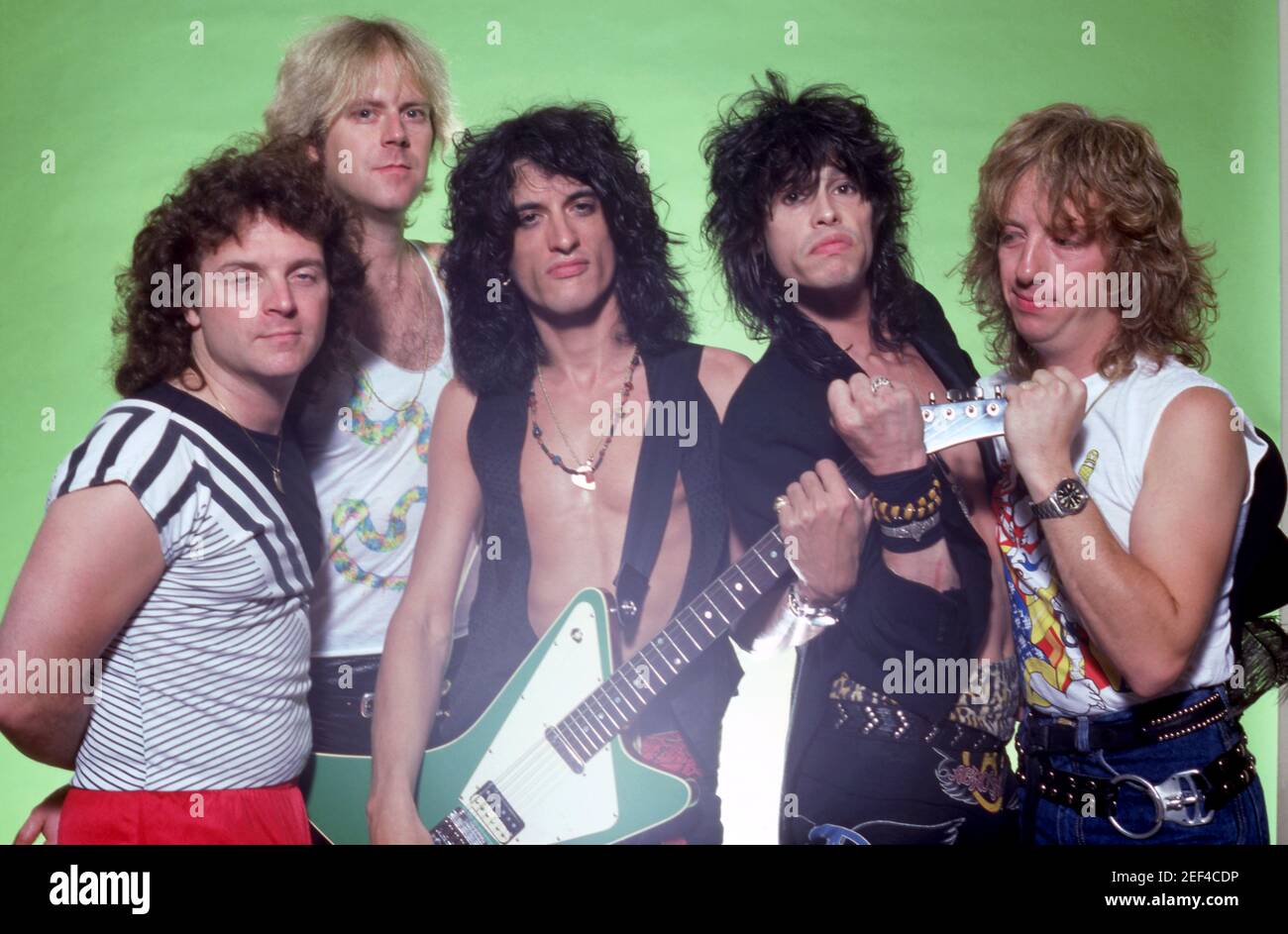 CLARKSTON, MI - JULY 11: (L-R) Drummer Joey Kramer, guitarist Brad ...