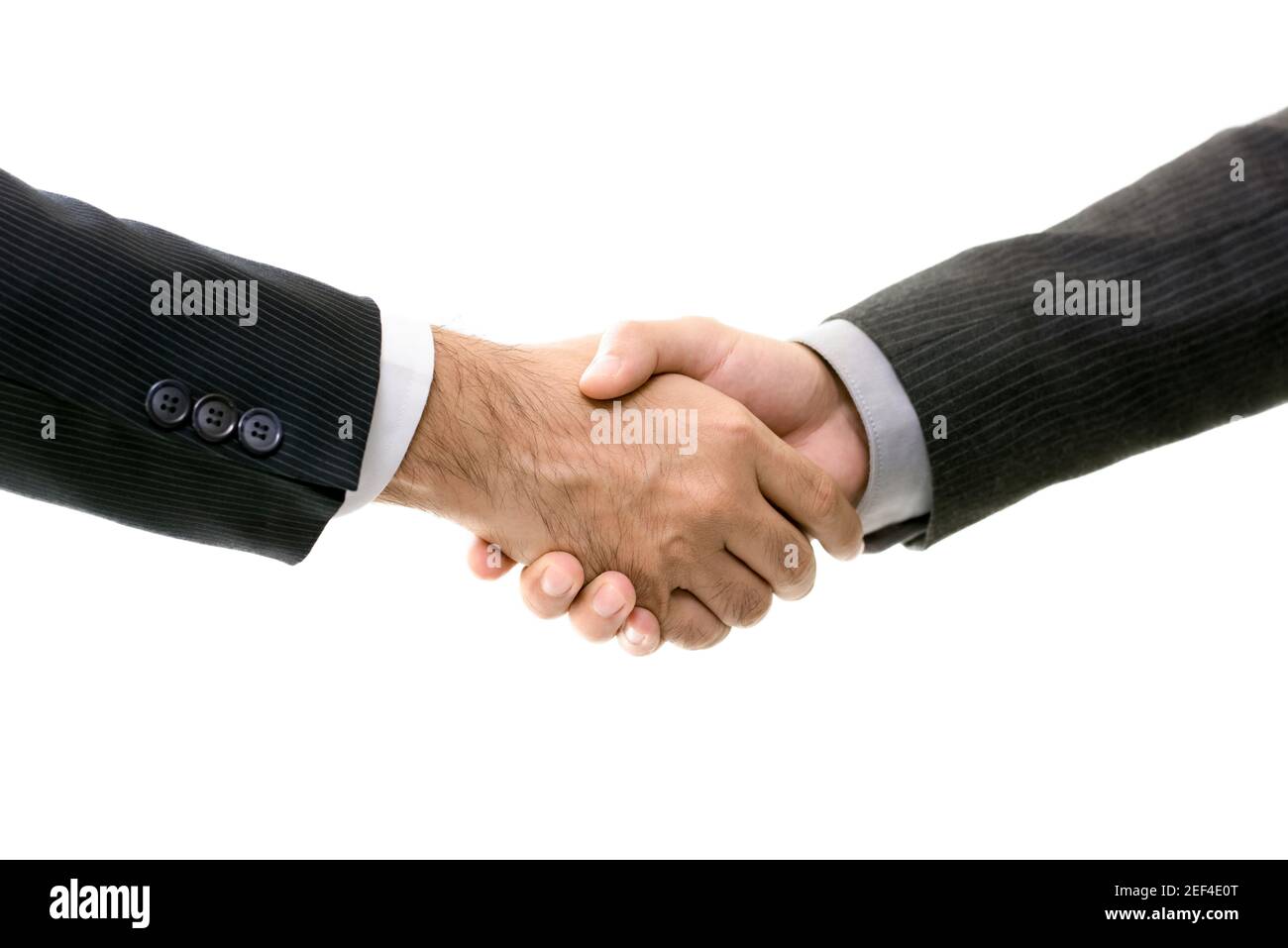 Businessmen making handshake, isolated on white background Stock Photo ...