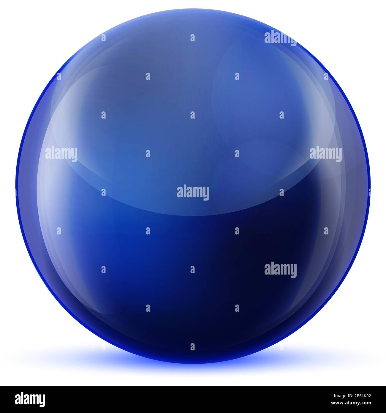Glass blue ball or precious pearl. Glossy realistic ball, 3D abstract ...