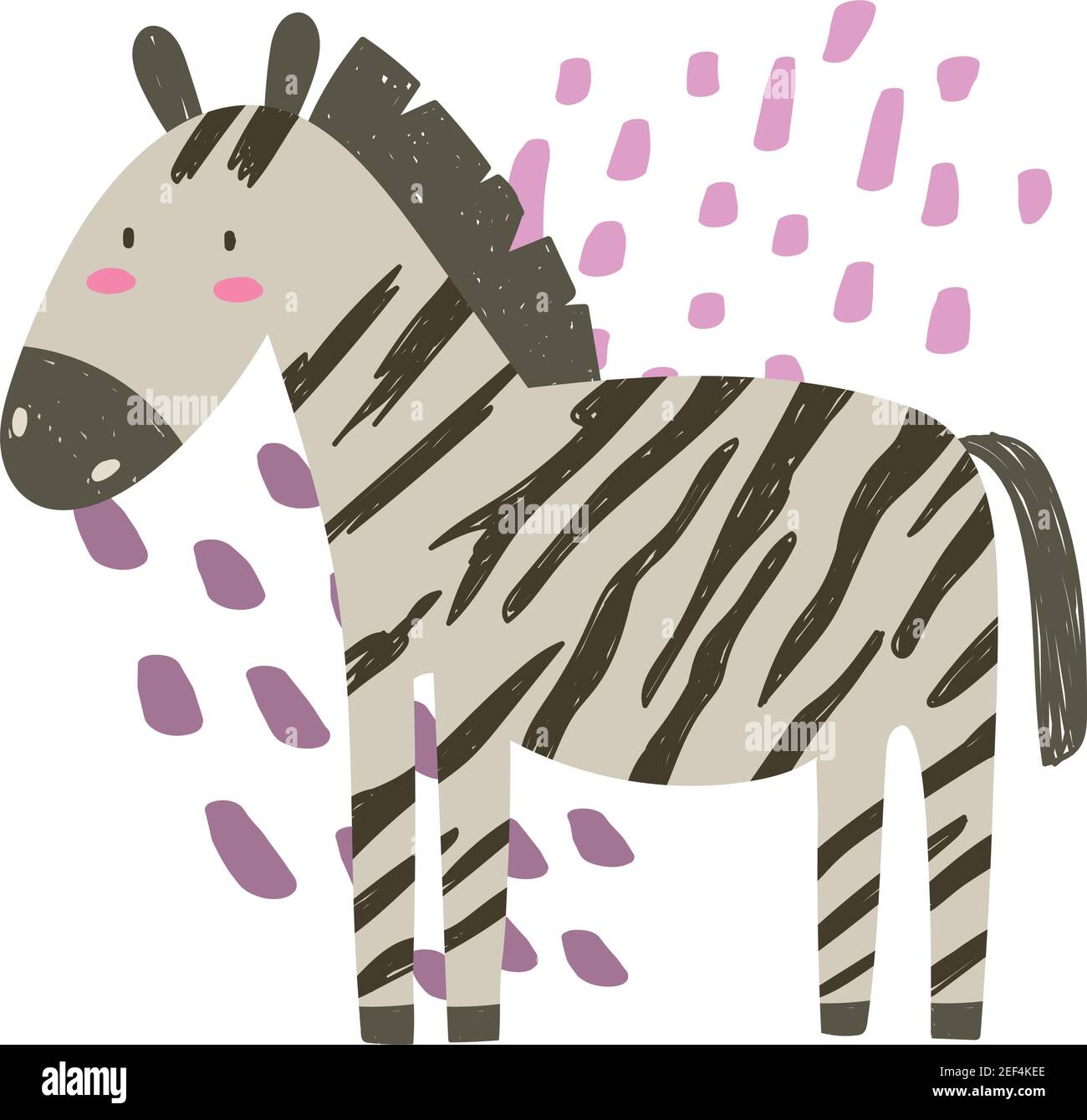 zebra jungle animal wildlife cartoon hand drawn style vector ...