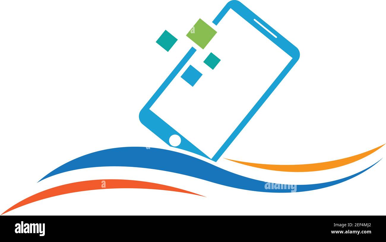 Smartphone logo design. Mobile phone concept sign. Modern electronic ...