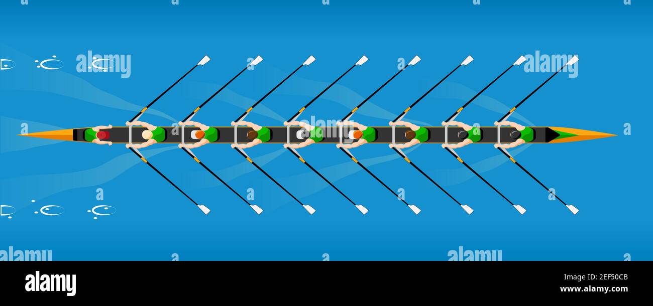 Rowing team illustration hi-res stock photography and images - Alamy