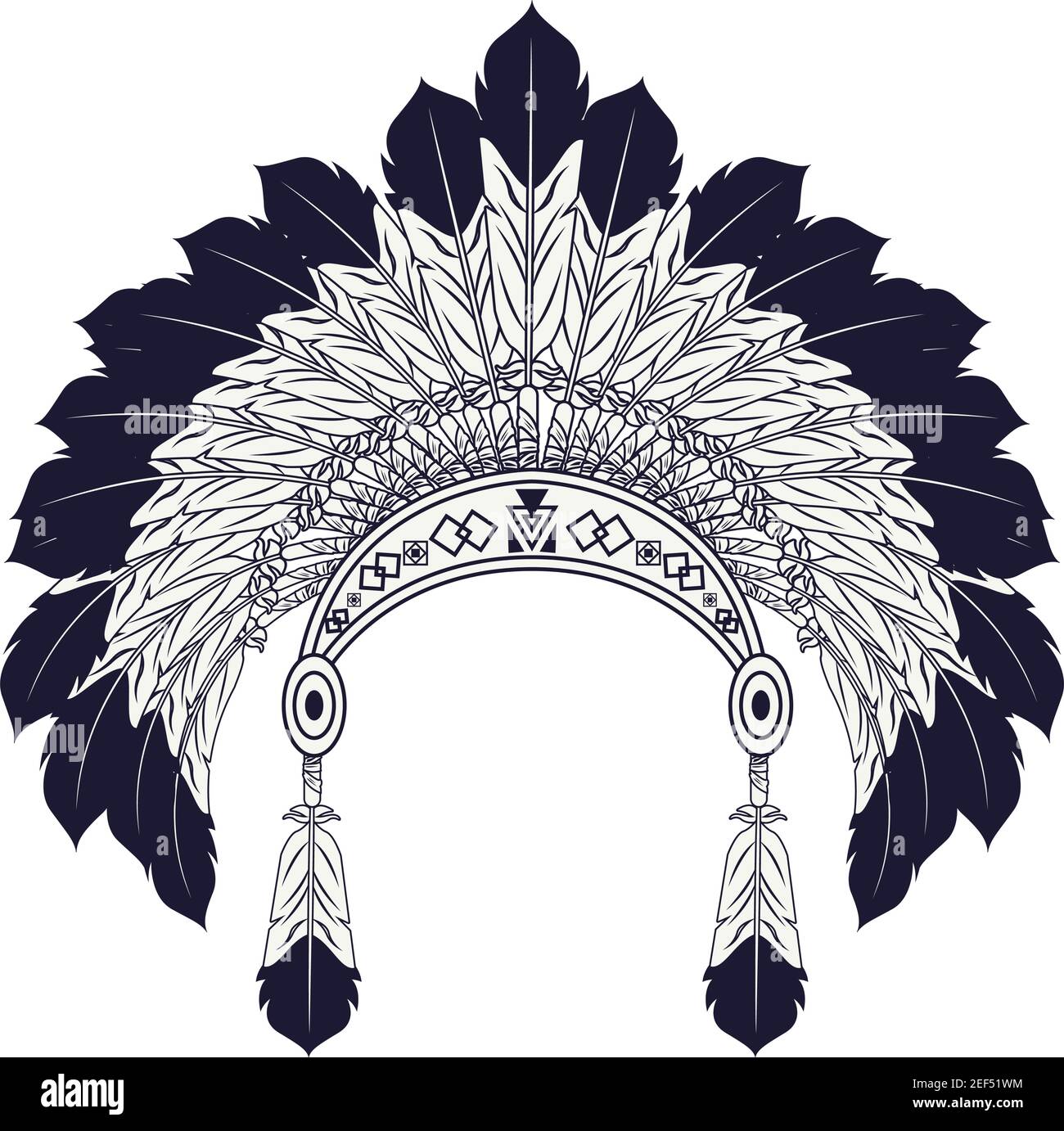 feathers native crown tribal style icon vector illustration design ...