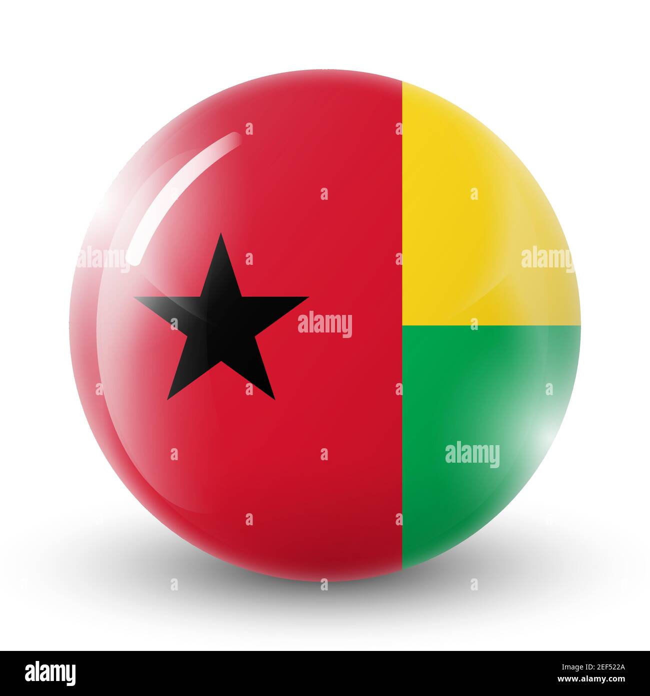 Glass light ball with flag of Guinea-Bissau. Round sphere, template ...
