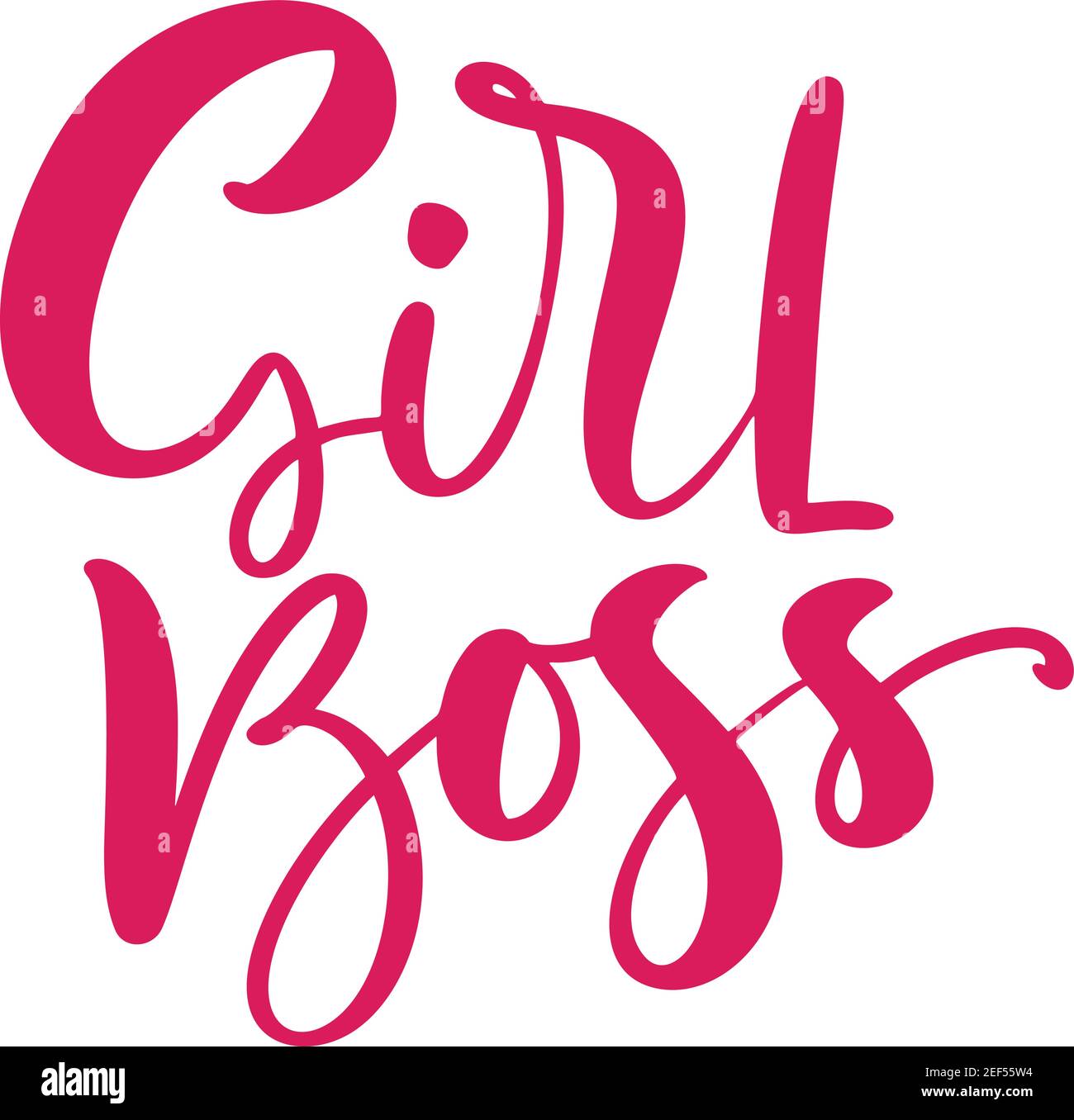 Vector calligraphy lettering text Girl boss. Hand drawn kids modern ...
