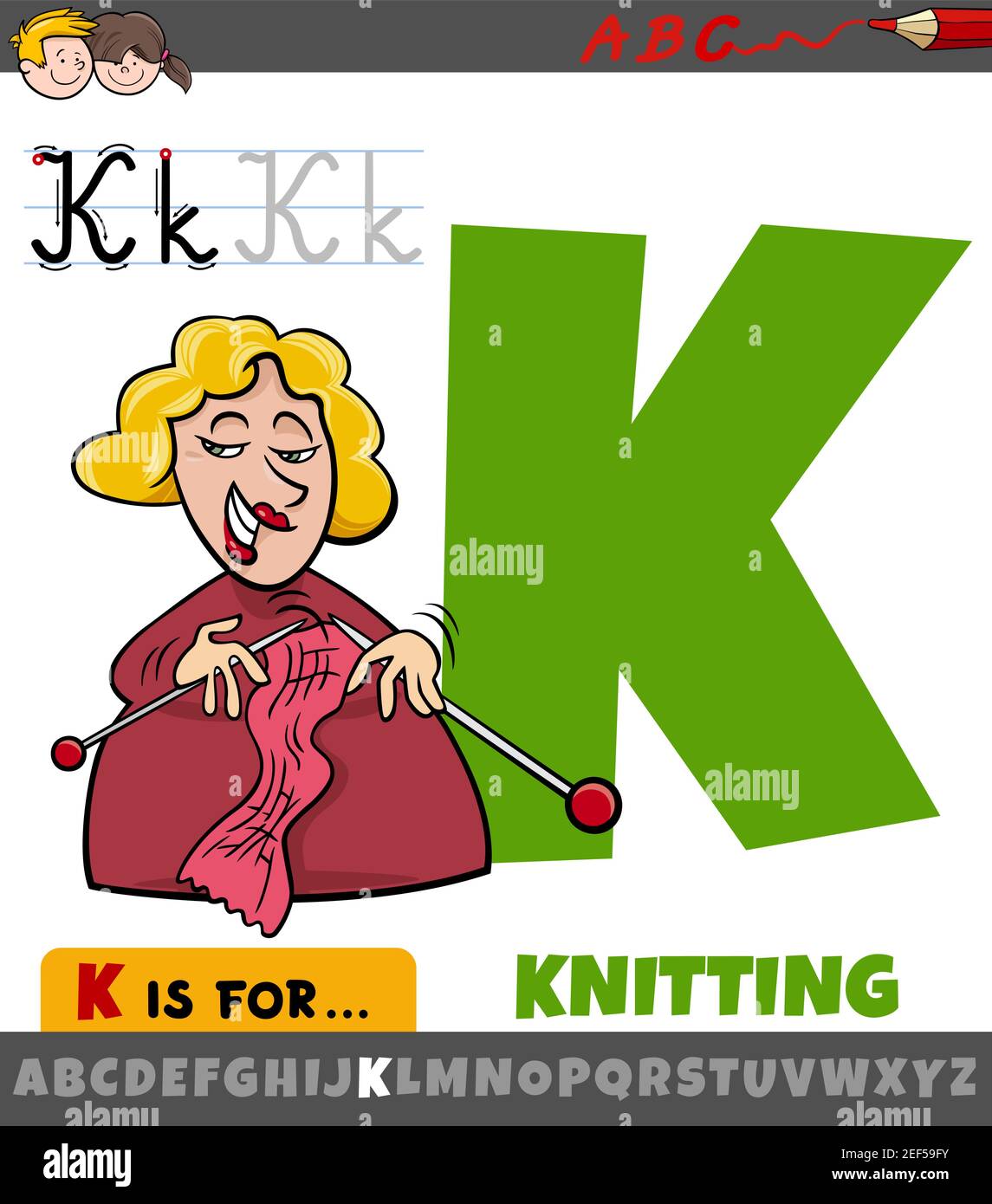 Knitting school children Stock Vector Images - Alamy