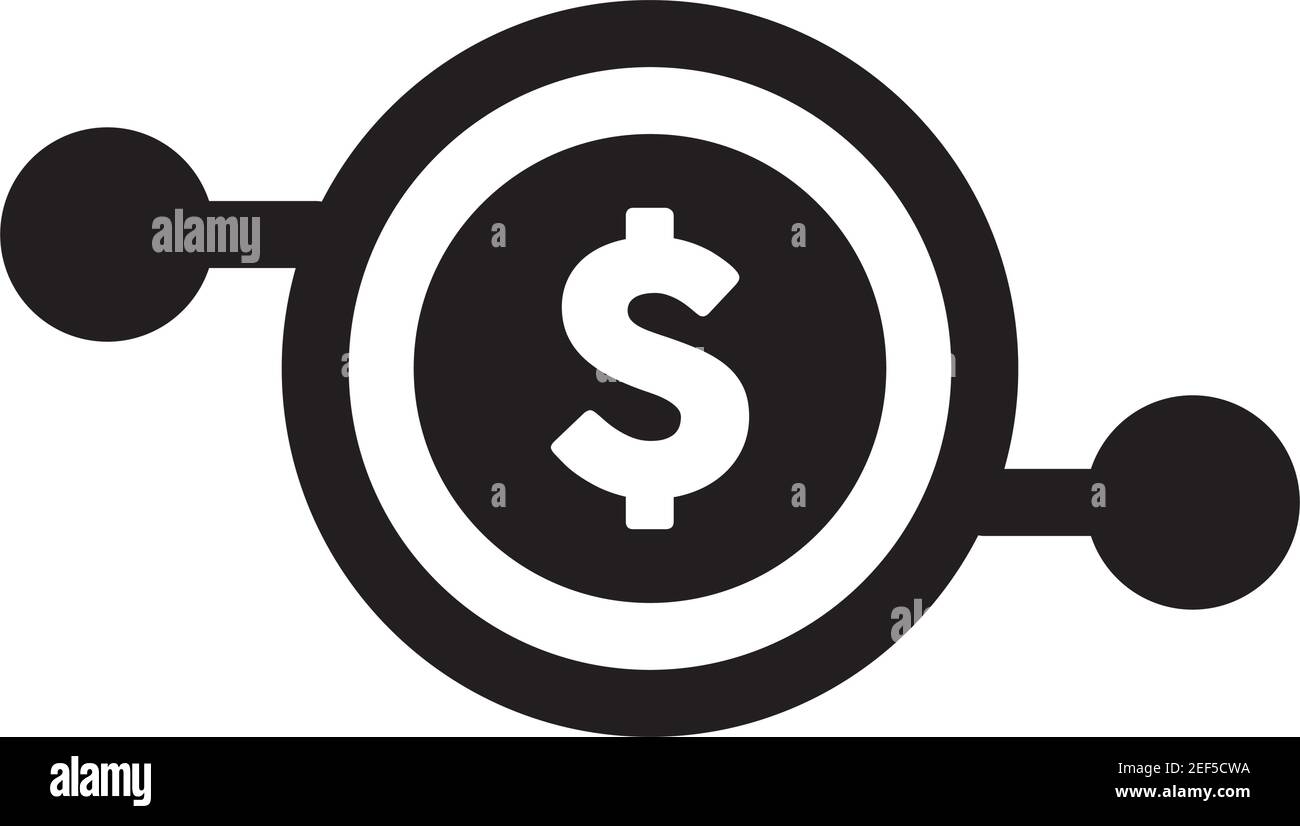 Digital dollar coin icon vector currency symbol for digital ...