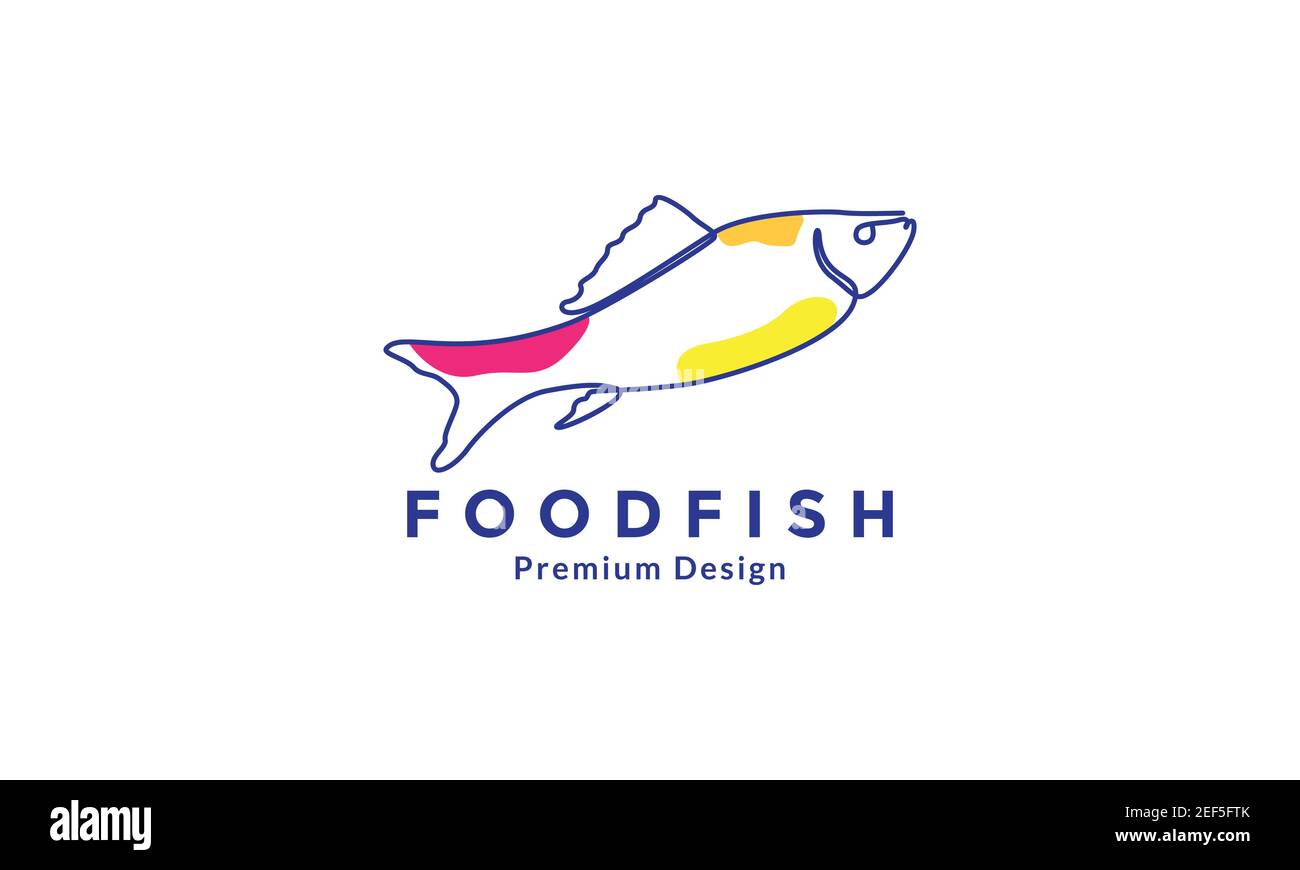 Milk fish line colorful logo symbol vector icon design illustration ...