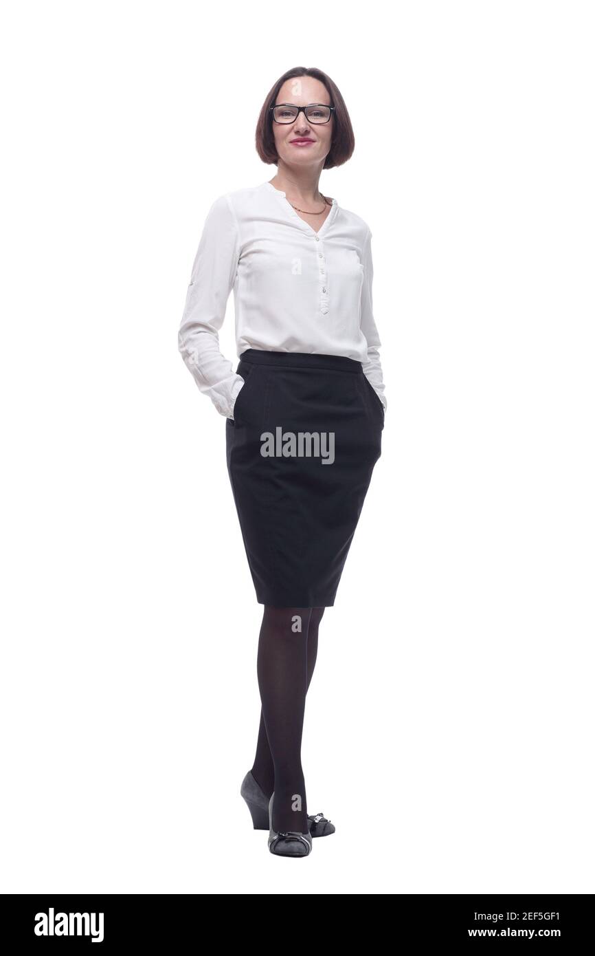 Portrait Of A Successful Business Woman Isolated On A White
