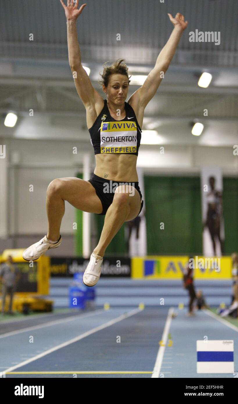 Kelly sotherton in action in the womens long jump final hi-res stock ...