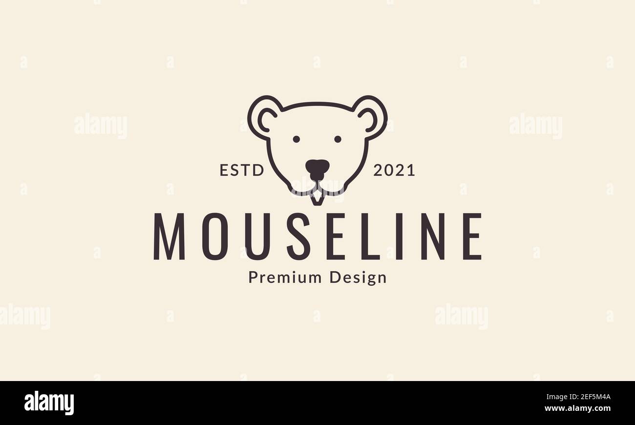 rats cute head line cartoon logo design vector icon symbol illustration ...