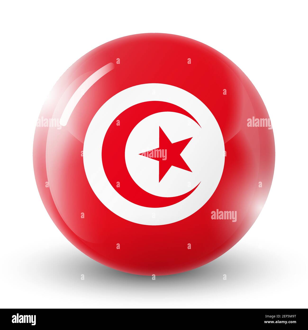 Glass Light Ball With Flag Of Tunisia Round Sphere Template Icon