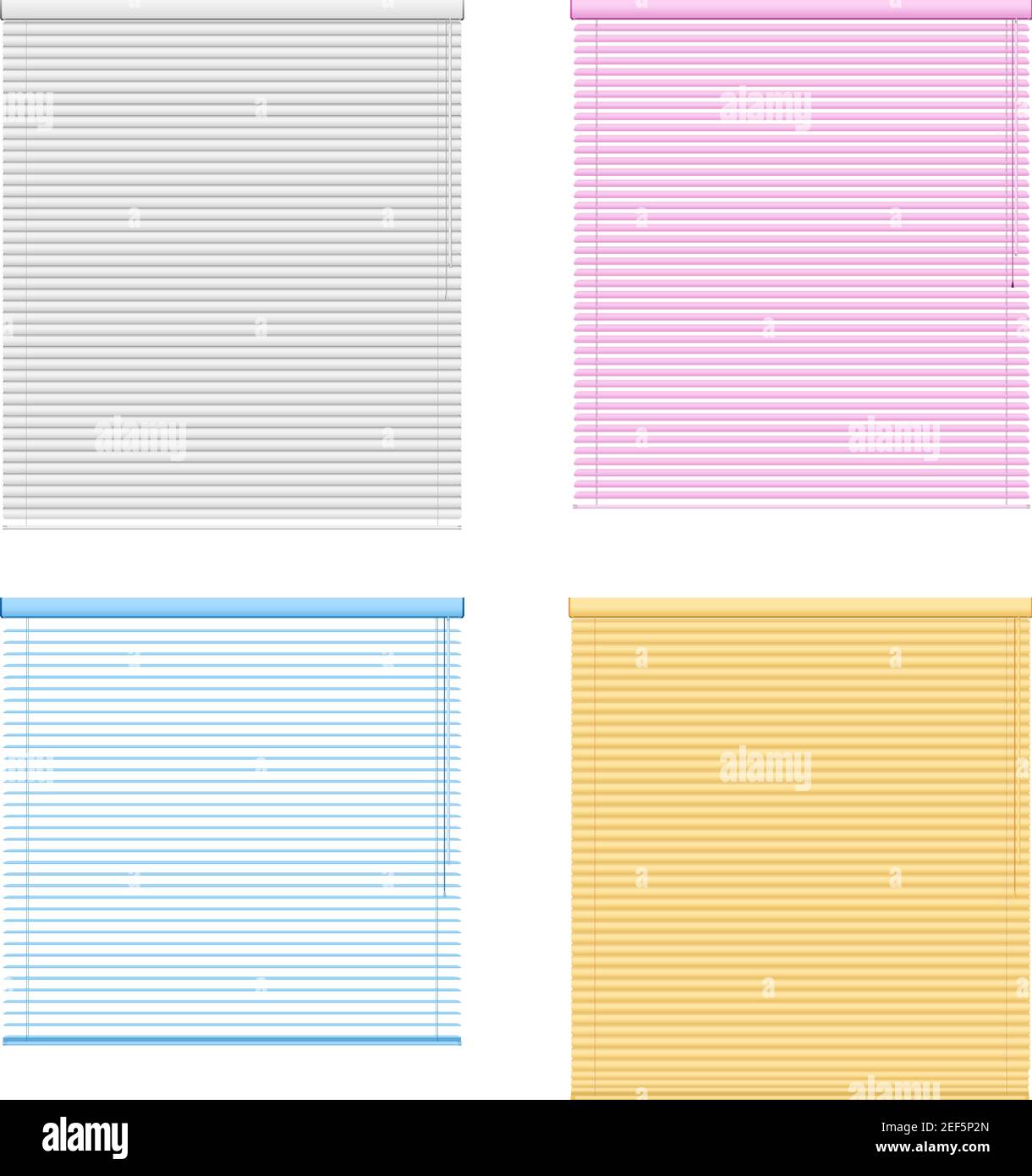Four colored window roller shutters set isolated on white background in ...