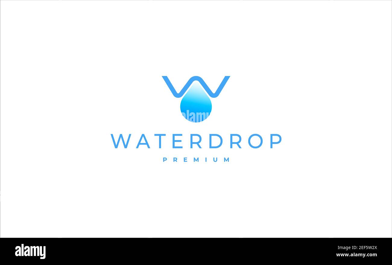 letter W Waterdrop logo Vector Design illustration Stock Photo - Alamy
