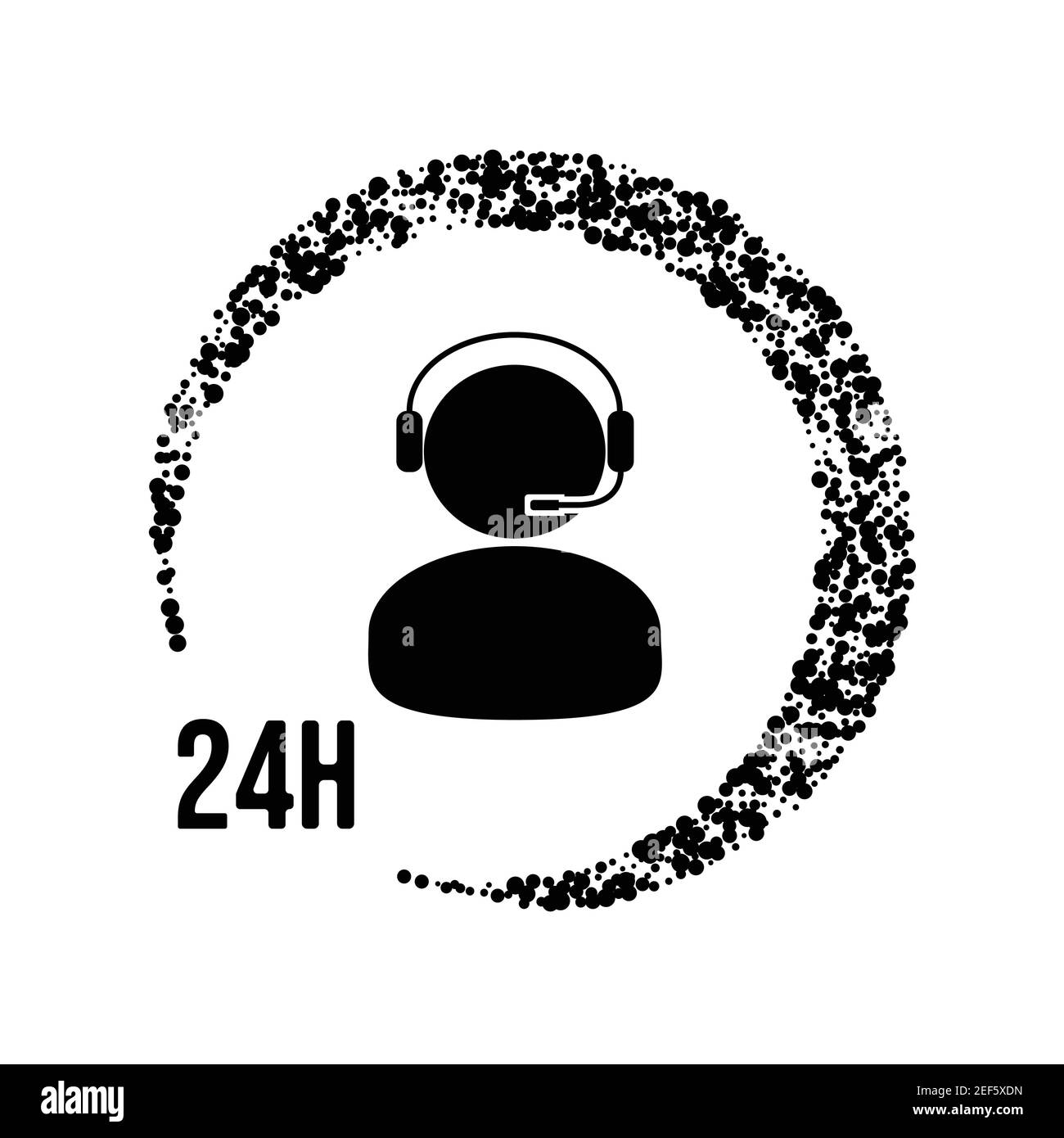 24h day and night support customer care service icon. man woman with ...
