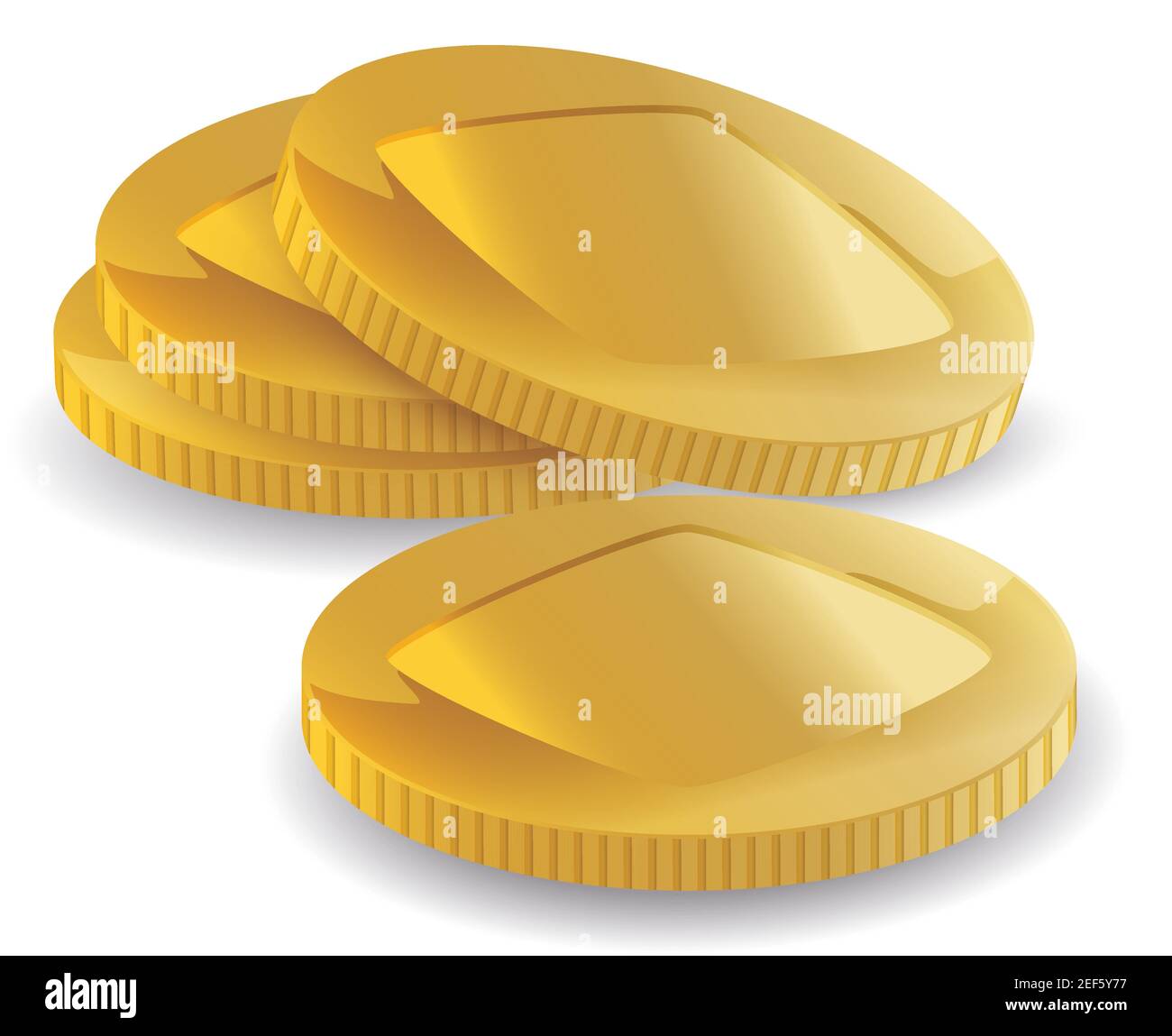 Golden coins with square shape inside of it, isolated over white ...