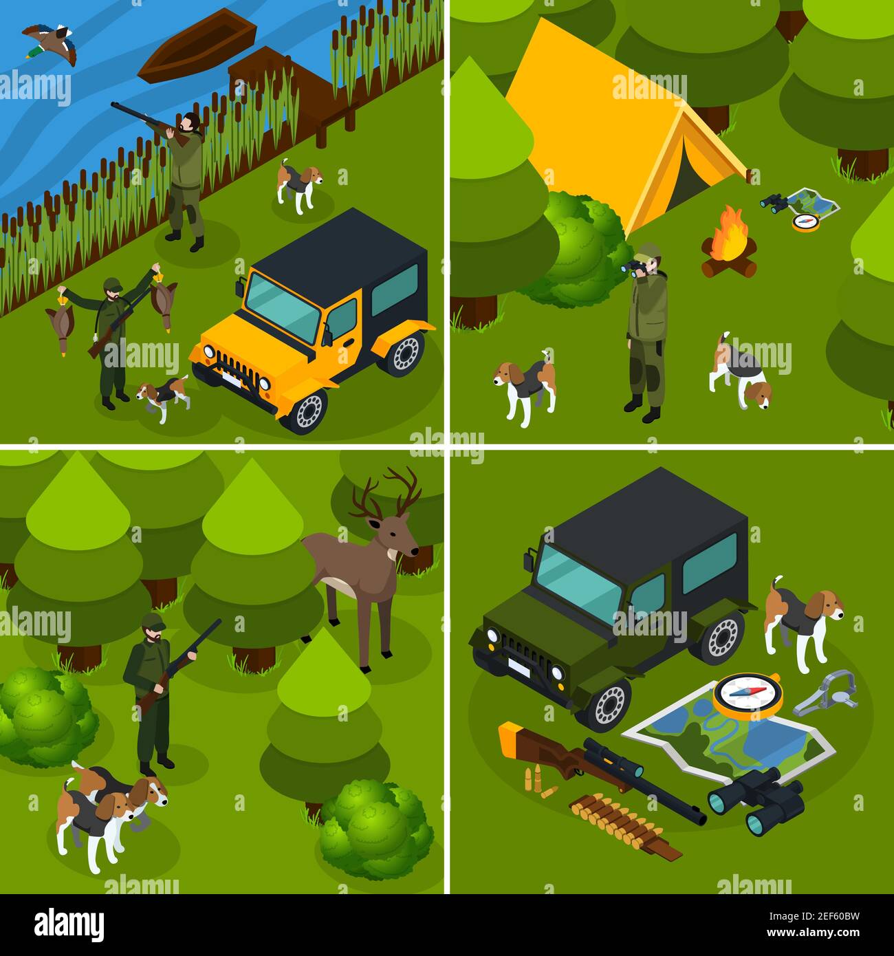 Hunting infographics set hi-res stock photography and images - Alamy
