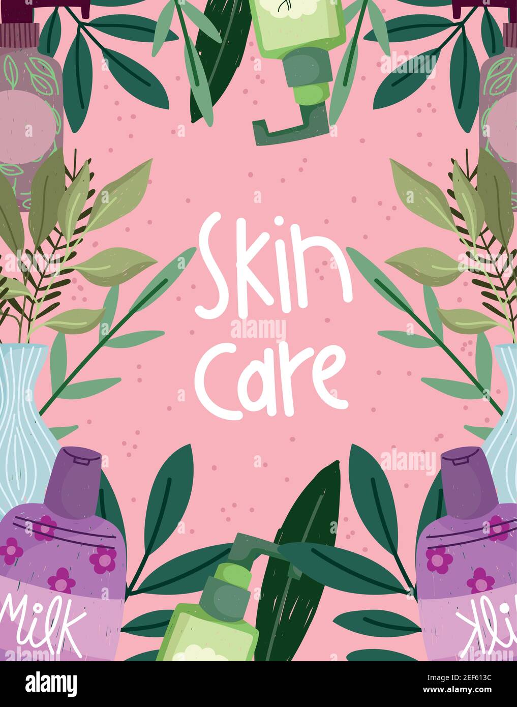 skin care organic cosmetic products with herbal ingredients vector ...
