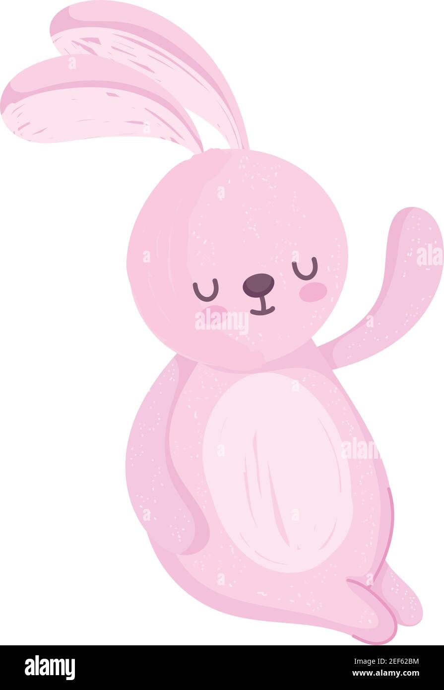 cute rabbit animal cartoon vector illustration isolated white ...