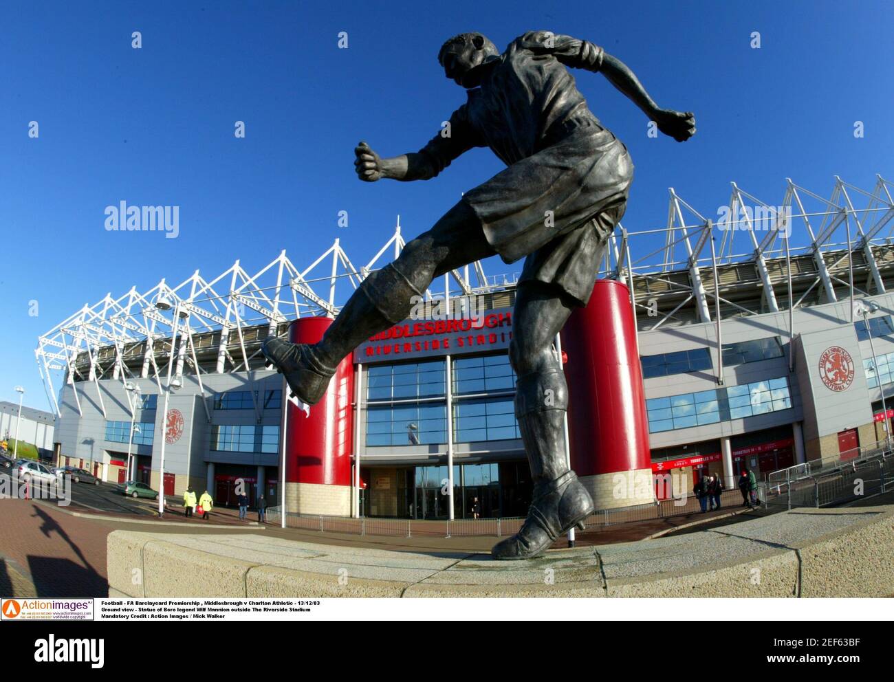 Statue of middlesbrough legend wilf mannion outside the riverside ...