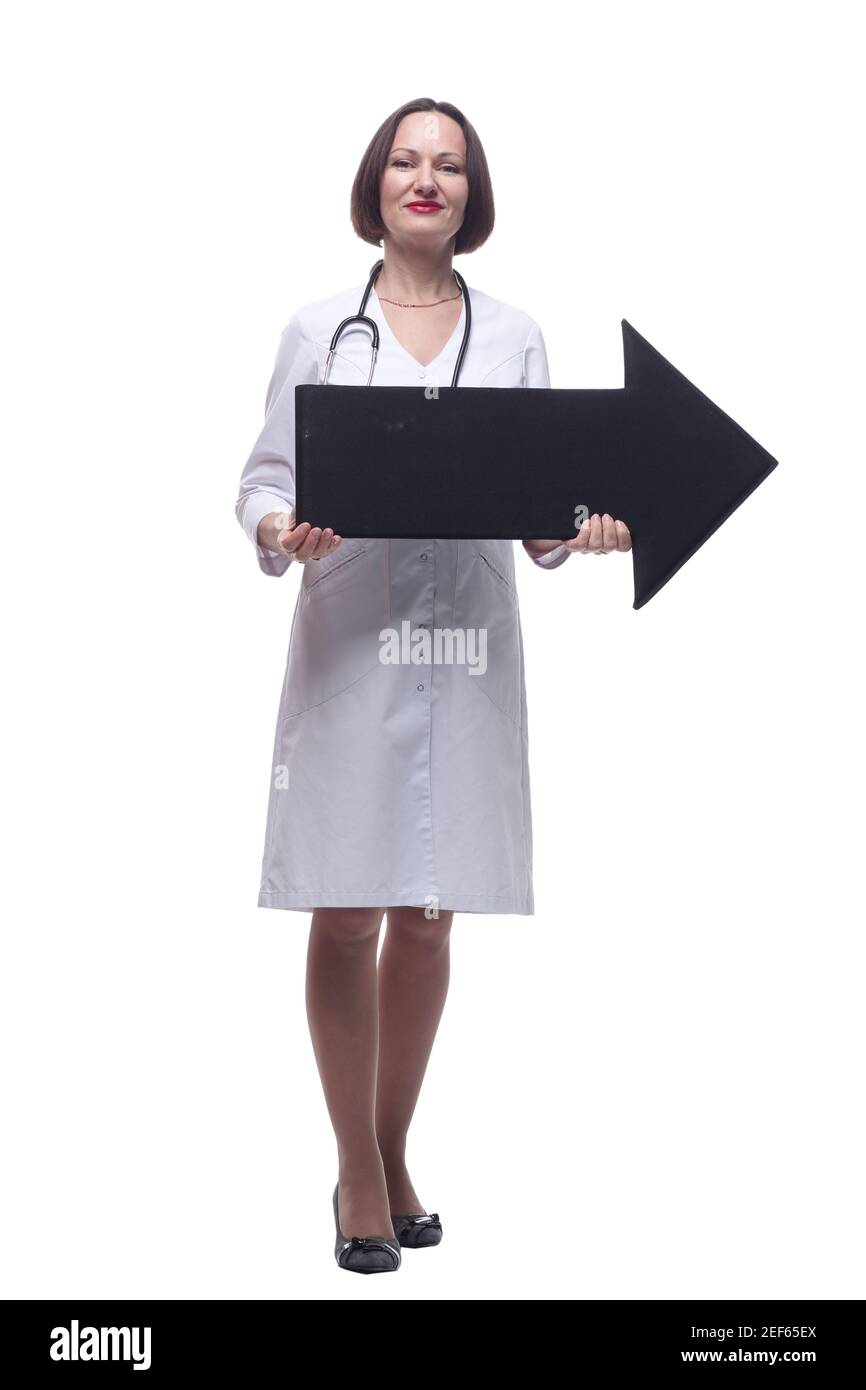 Female doctor pointing right hand hi-res stock photography and images ...