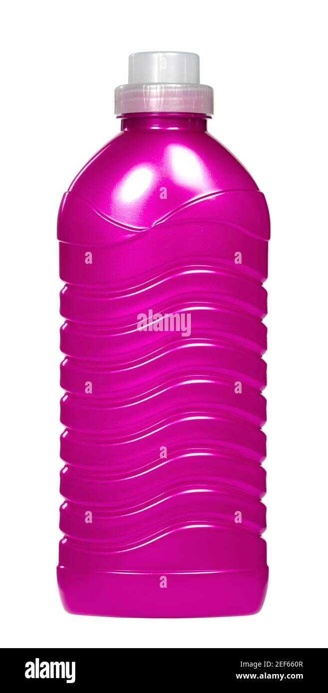 Detergent bottle, pink liquid washing soap for textile, isolated on ...