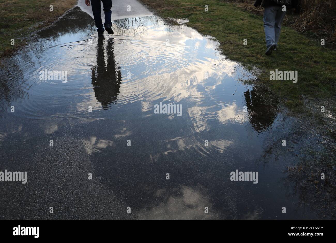 reflection of people on the water's surface Stock Photo - Alamy