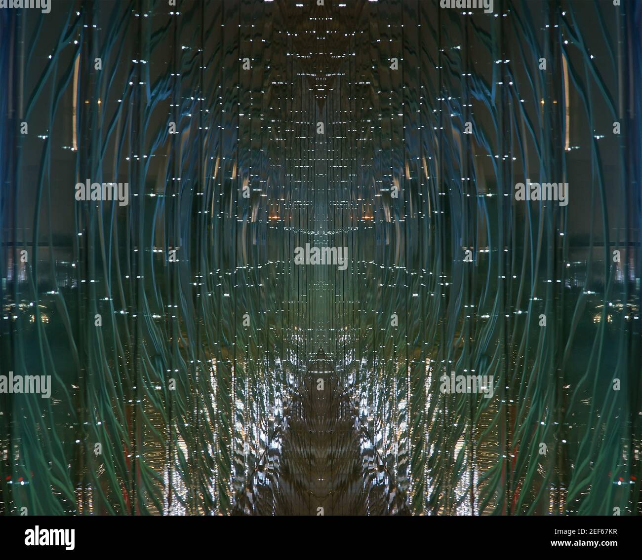 Futuristic glass tunnel-- Abstract pattern formed by glass structure ...