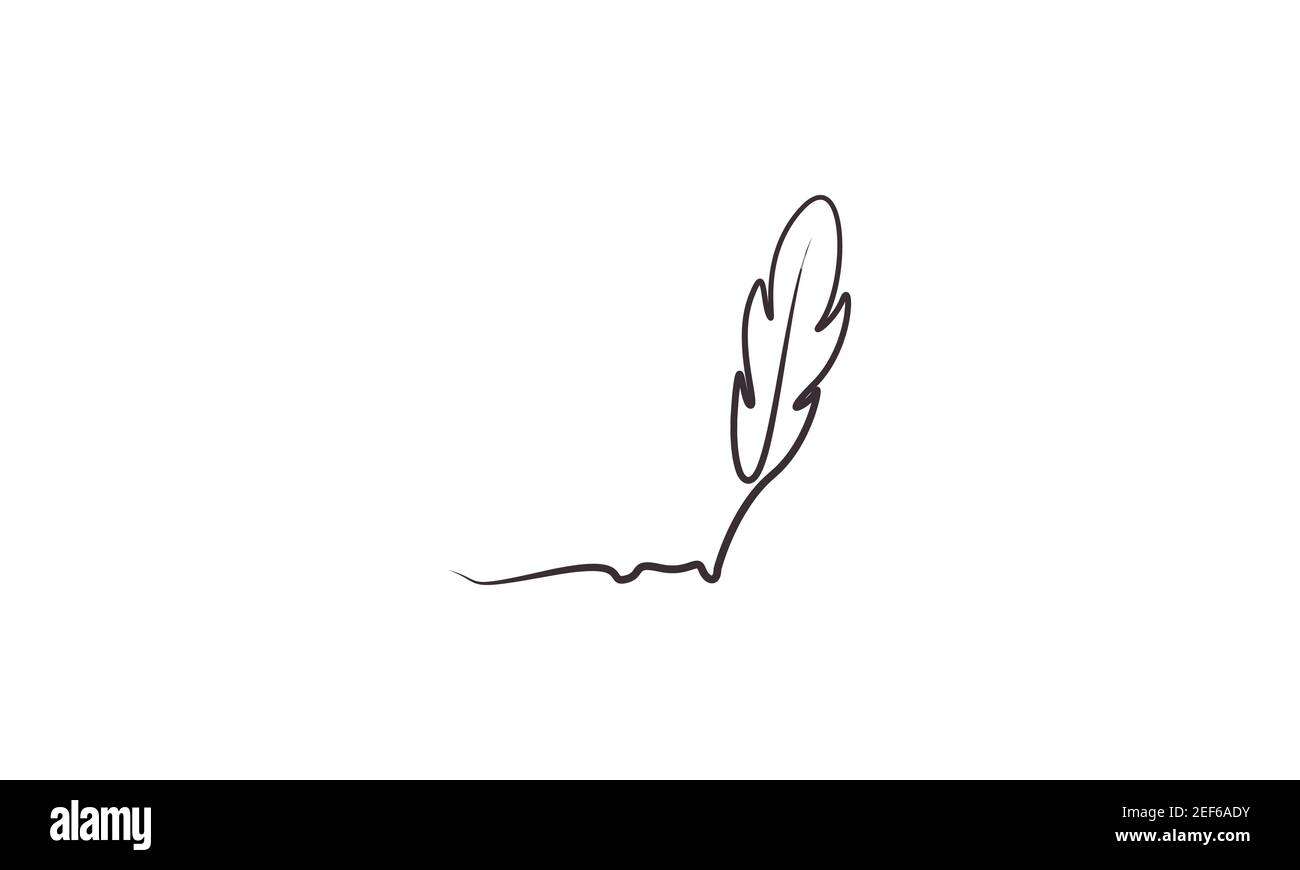 feather pencil old lines logo design vector icon symbol illustration ...
